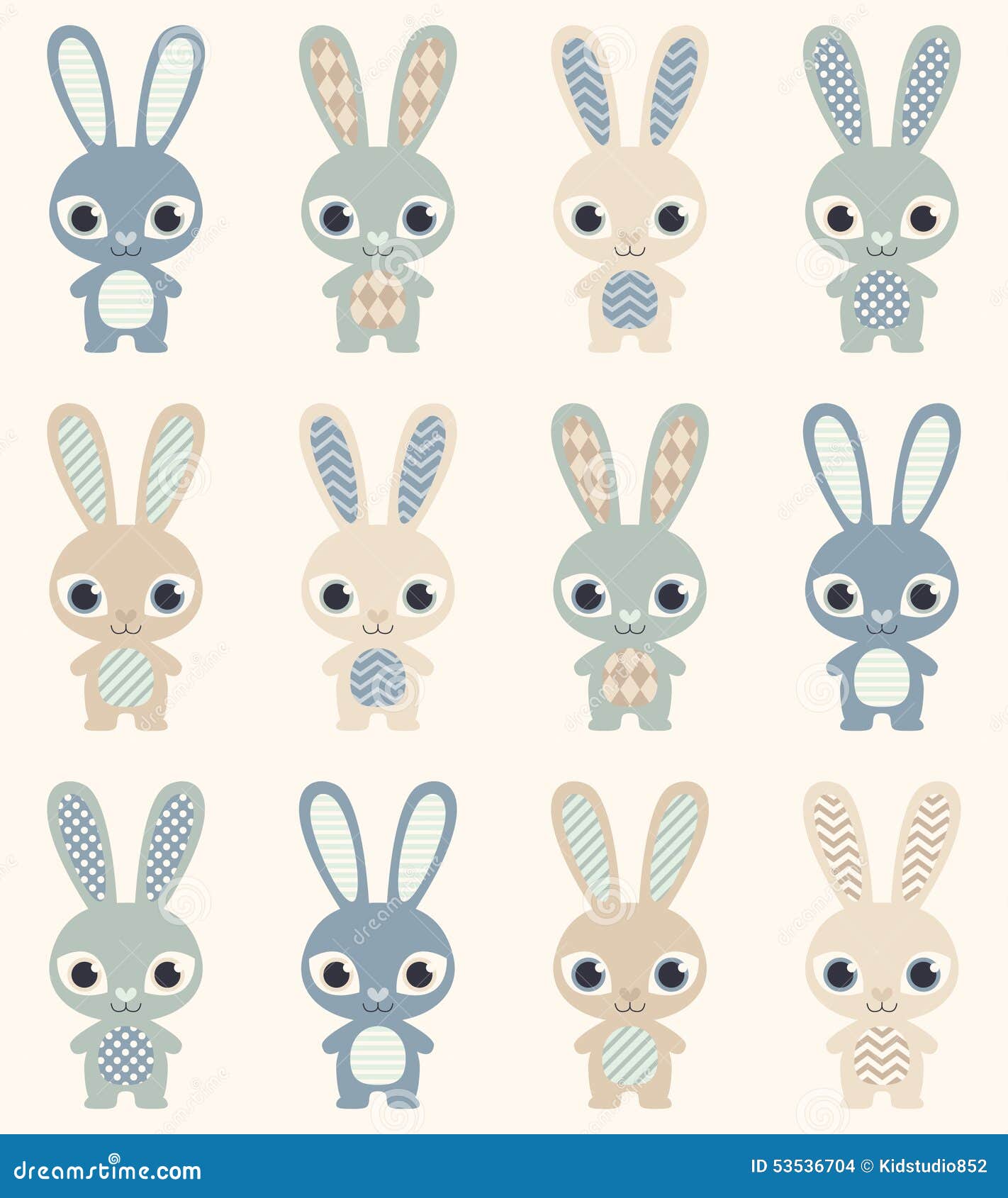 Seamless Rabbits Cartoon Pattern Stock Vector - Illustration of baby ...