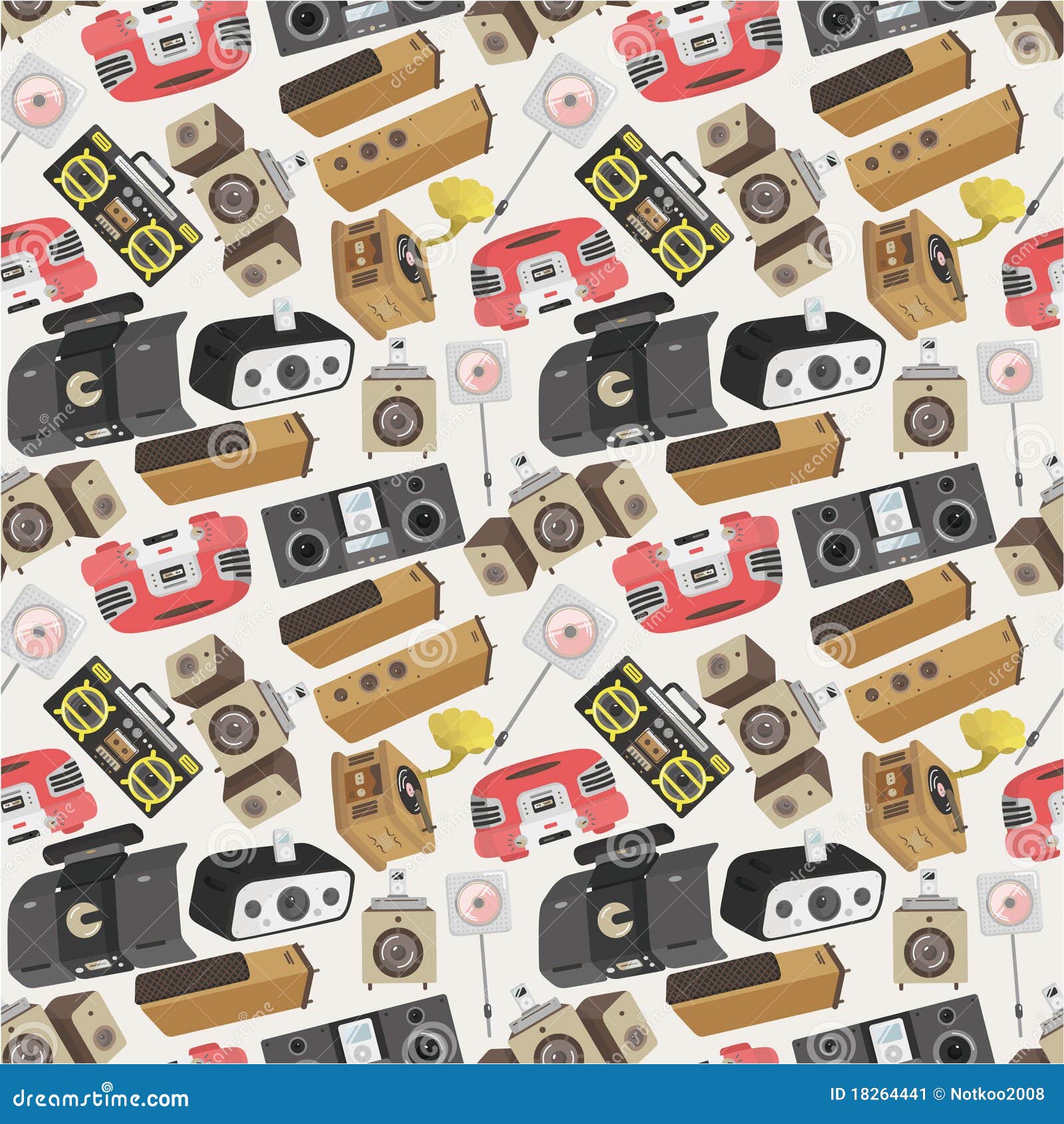 Seamless radio pattern stock vector. Illustration of clip - 18264441