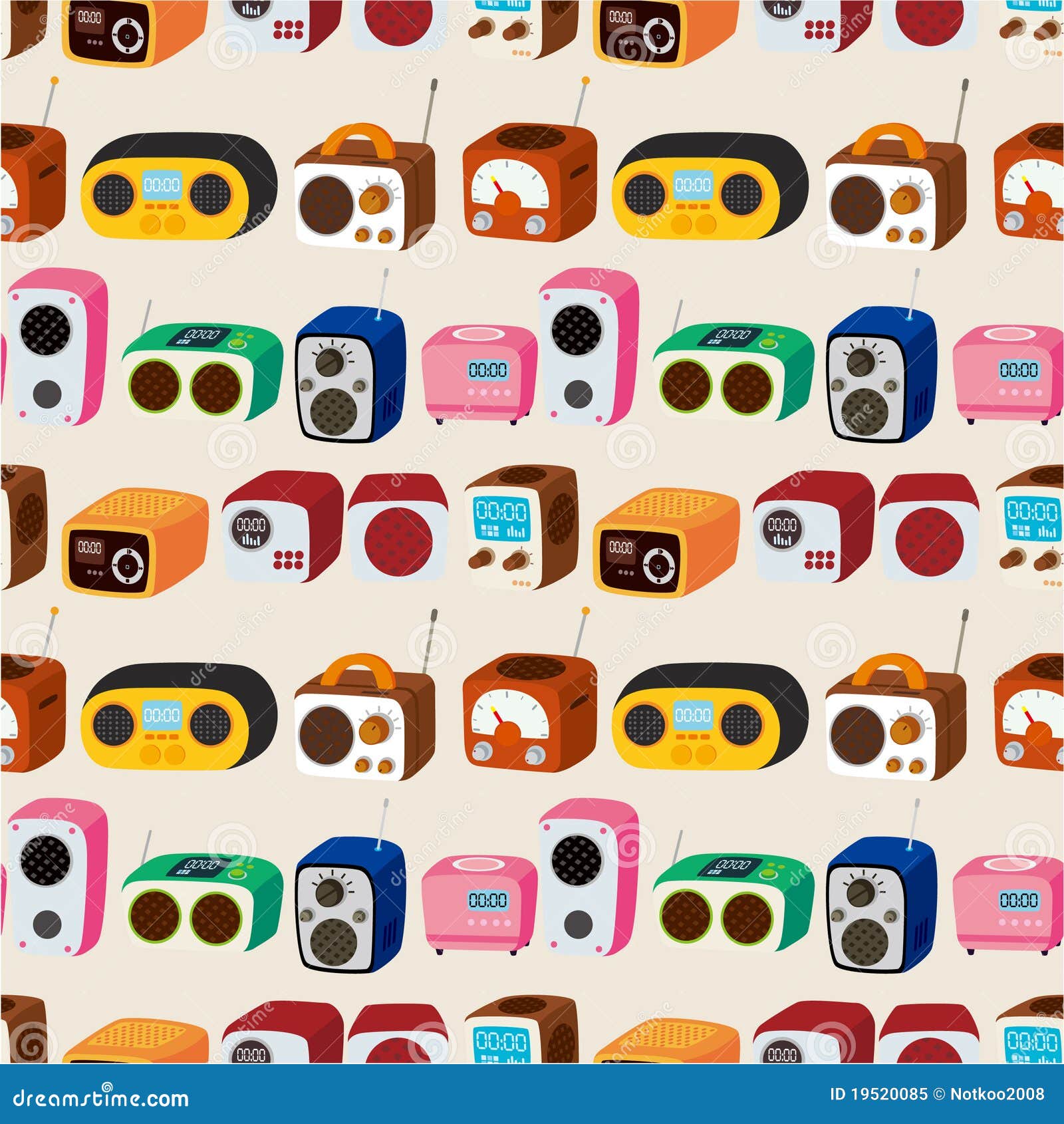 Seamless radio pattern stock vector. Illustration of receiver - 19520085