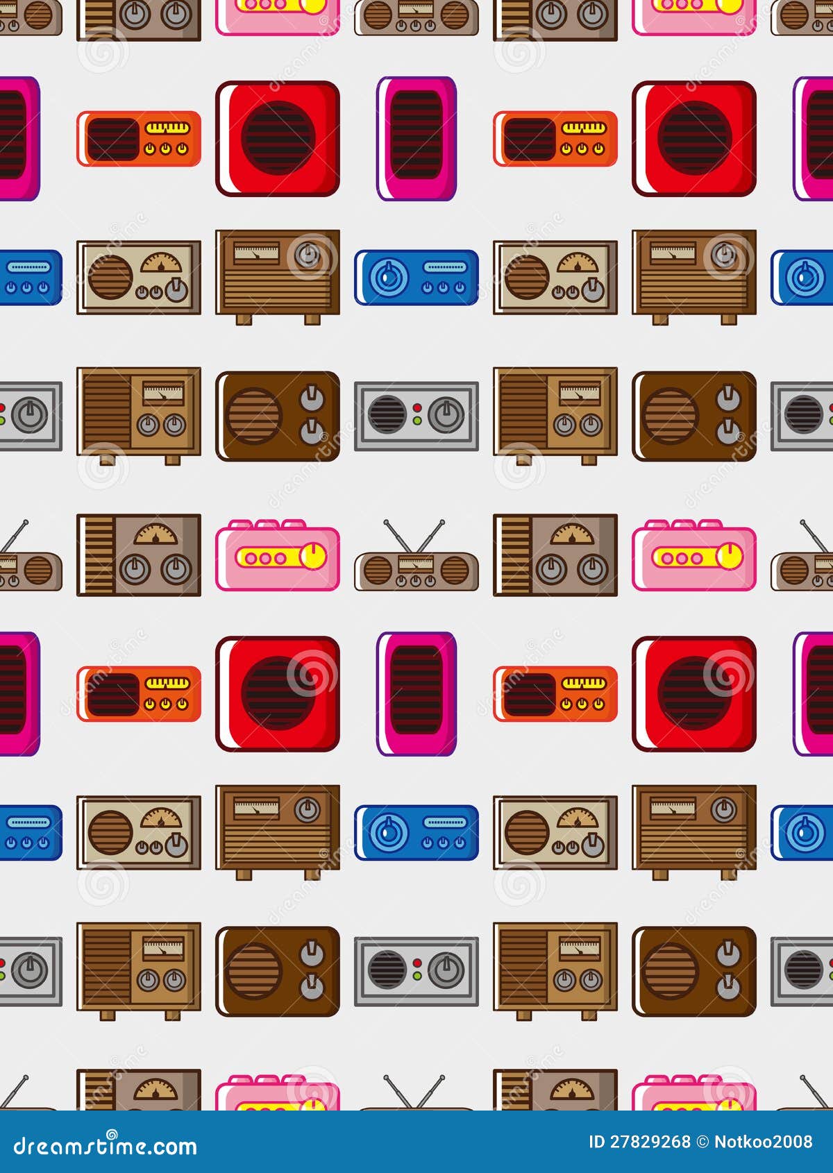 Seamless radio pattern stock vector. Illustration of paper - 27829268