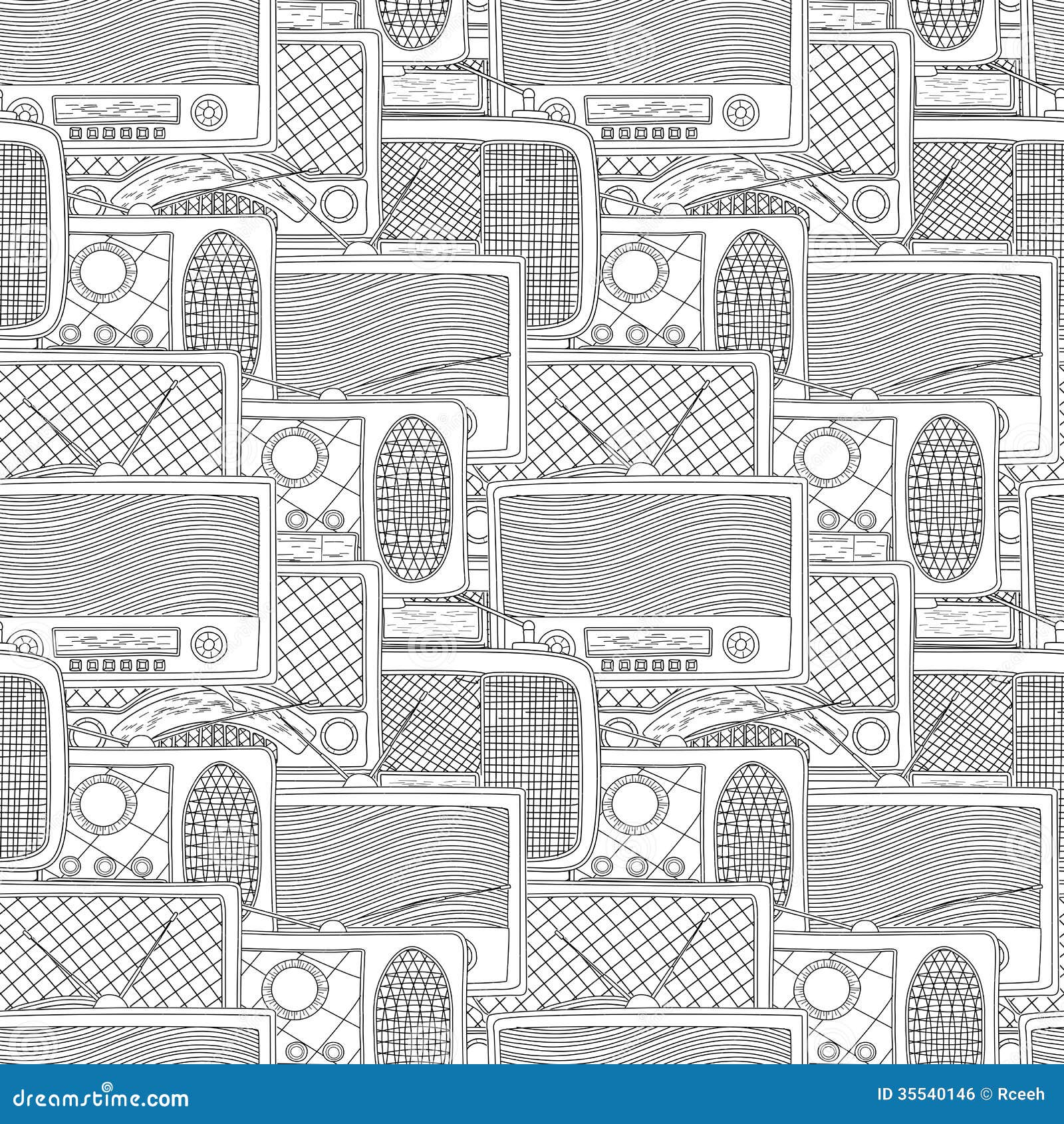 Seamless radio pattern stock vector. Illustration of paper - 35540146
