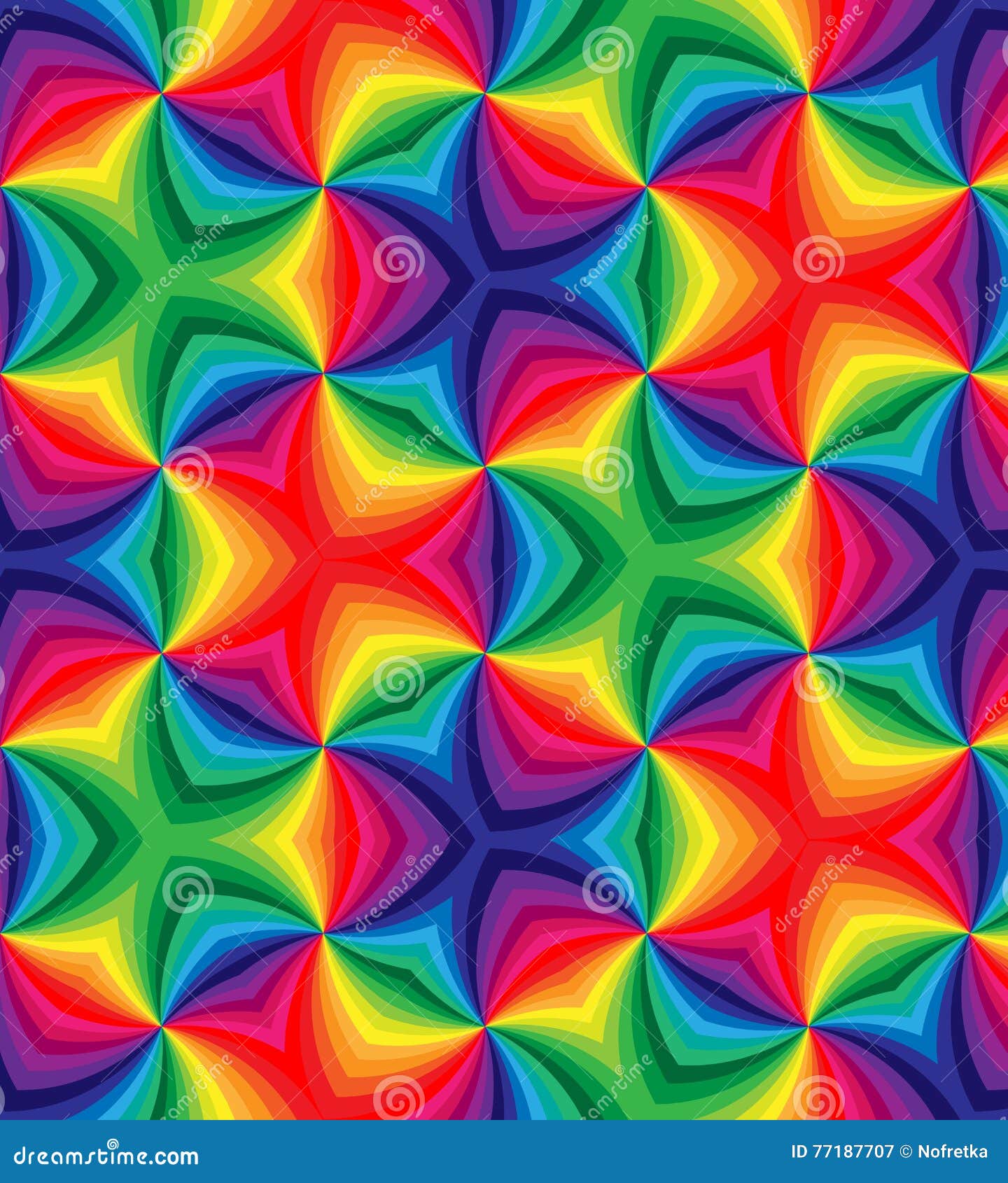 Seamless Rainbow Colored Curls Pattern.Geometric Colorful Abstract ...