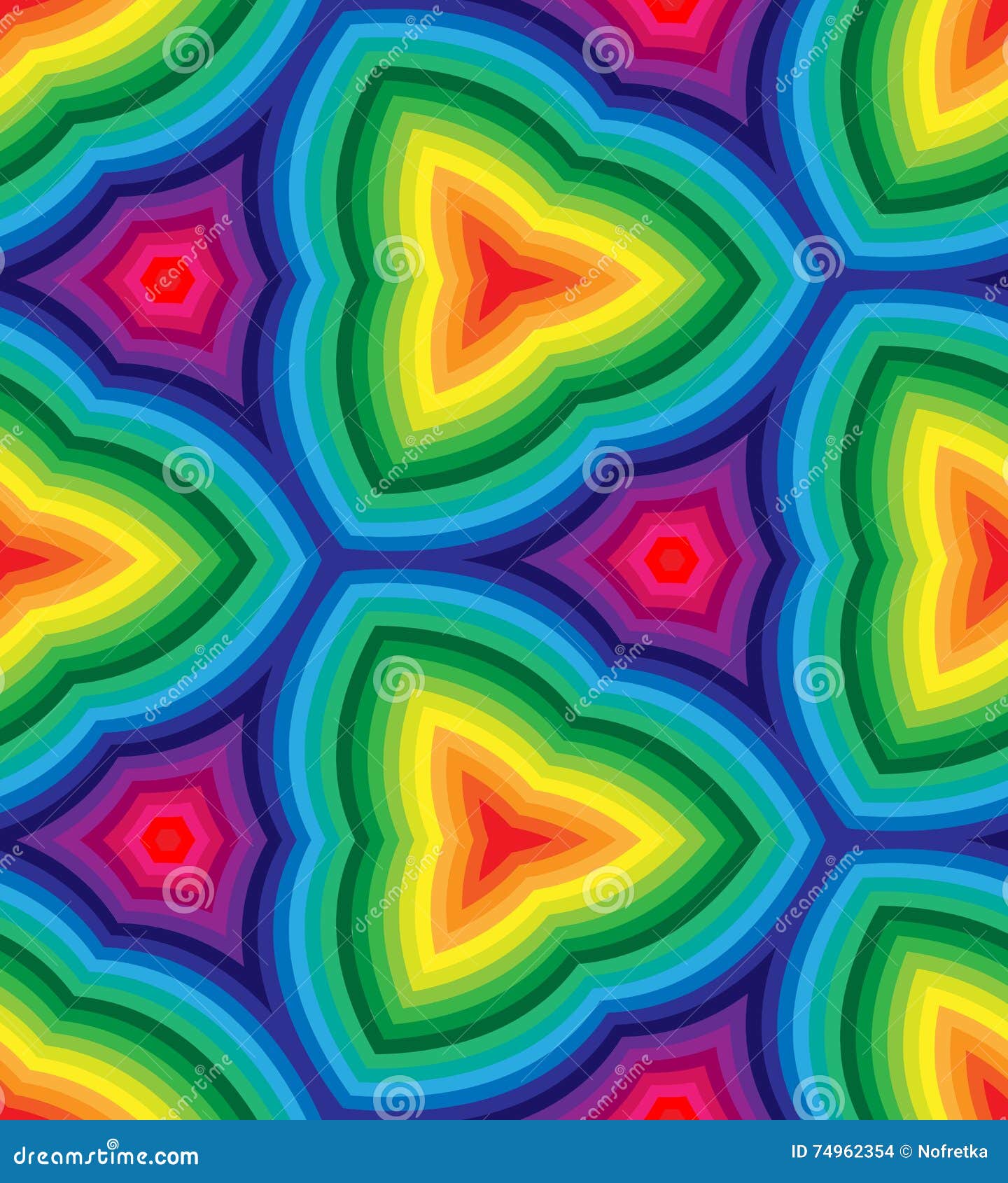 Seamless Rainbow Colored Wavy Stripes Pattern.Geometric Abstract ...