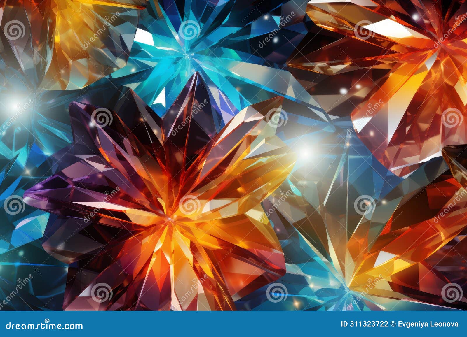 Seamless Rainbow Crystals Pattern on Clear Background for Design ...
