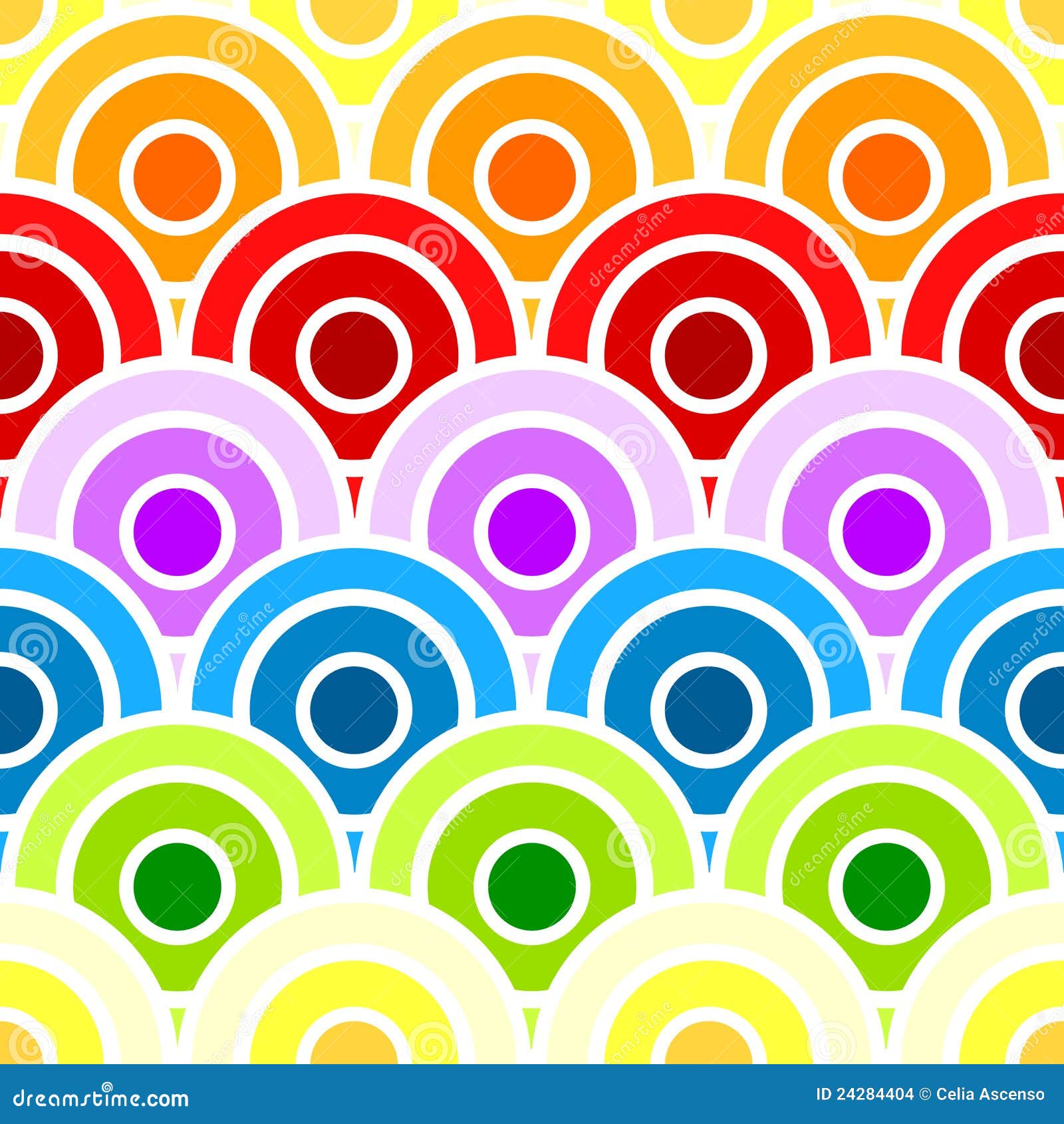 Seamless Rainbow Scaled Circles Stock Illustration - Illustration of ...