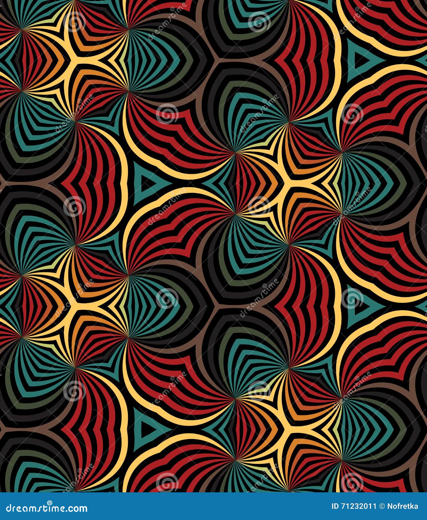 Seamless Rainbow Spirals. Geometric Pattern Stock Vector - Illustration ...