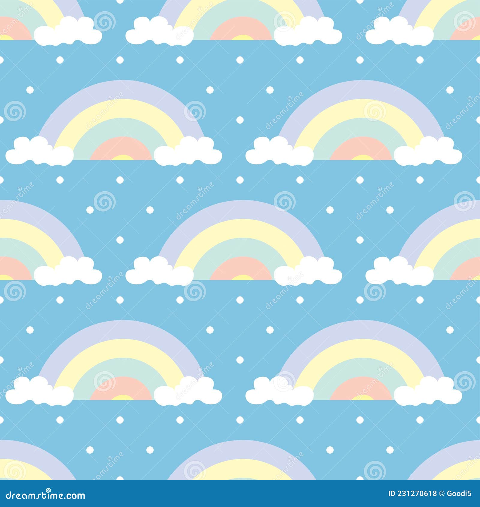 Seamless Pretty Rainbow Wallpaper Pattern Stock Vector - Illustration ...