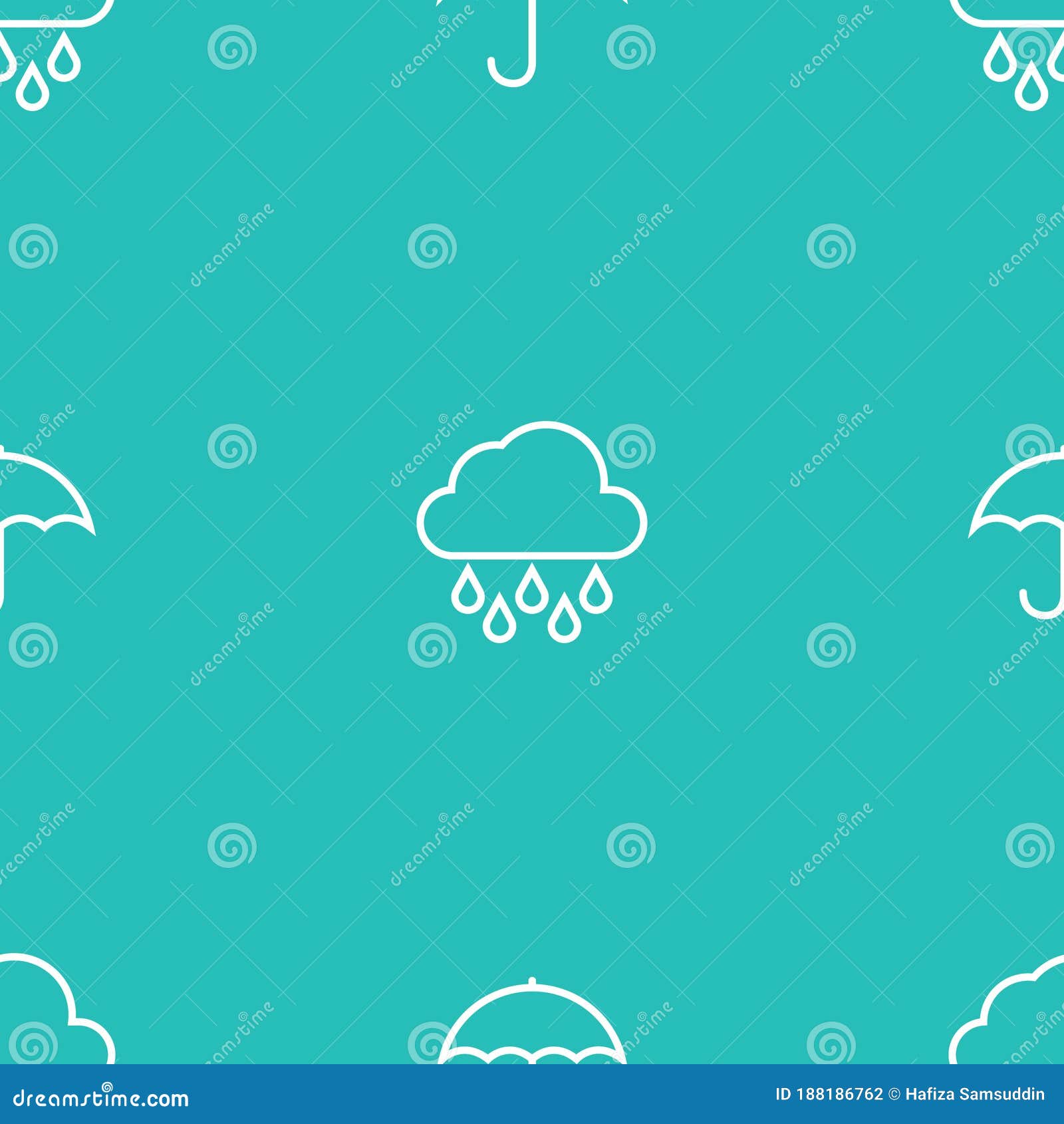 Seamless Rainy Pattern Background. Vector Illustration Decorative ...