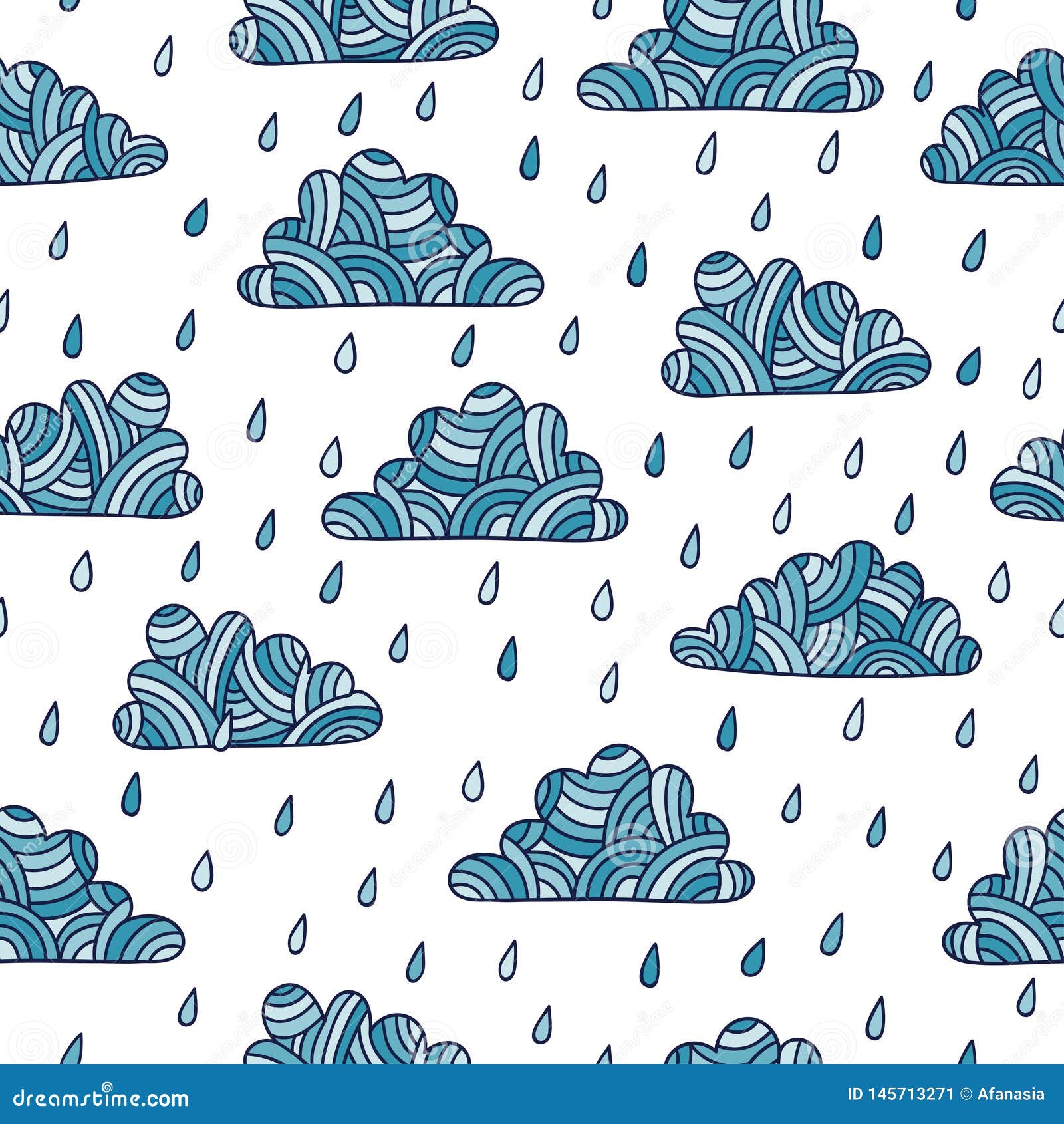 Seamless Rainy Pattern with Doodle Clouds and Rain Drops Stock Vector ... Seamless Rainy Pattern with Doodle Clouds and Rain Drops Stock Vector ...