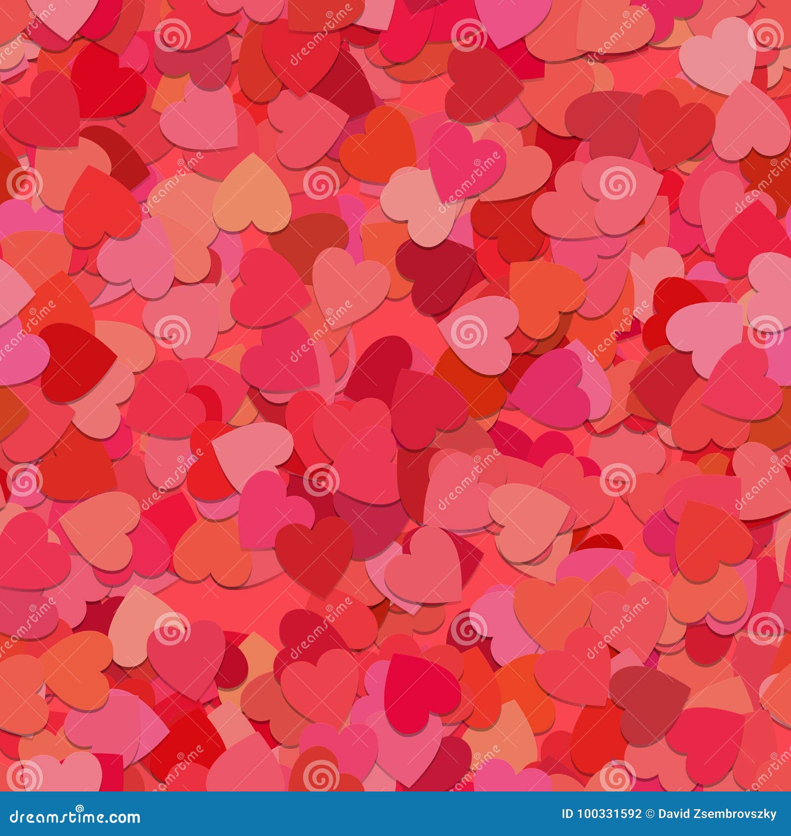 Seamless Random Heart Pattern Background - Vector Graphic from Rotated ...