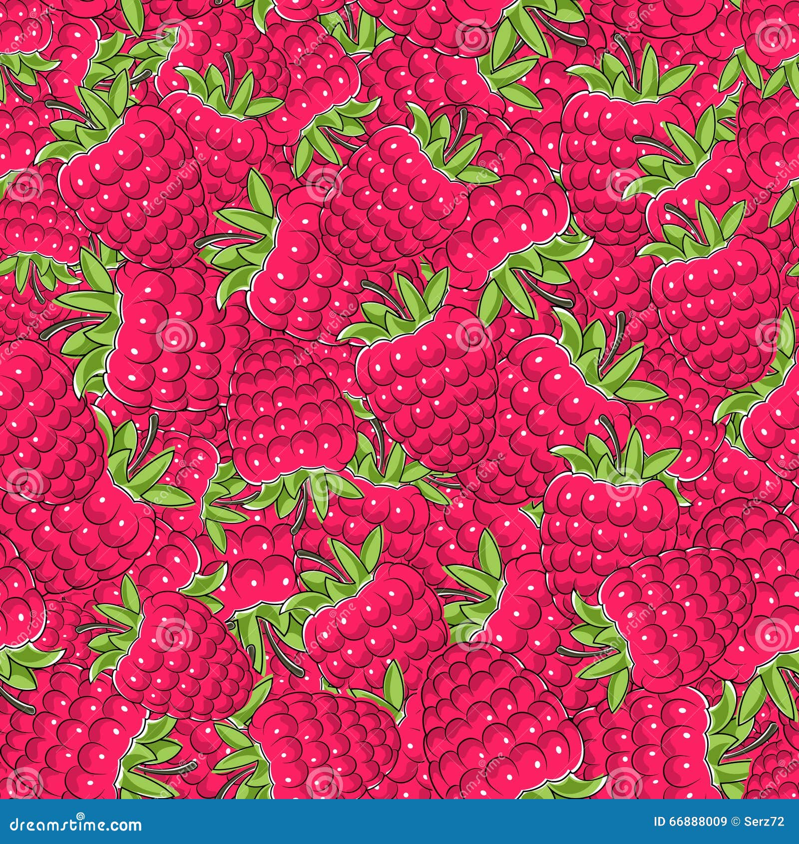 Seamless Raspberries Pattern Stock Vector - Illustration of raspberries ...