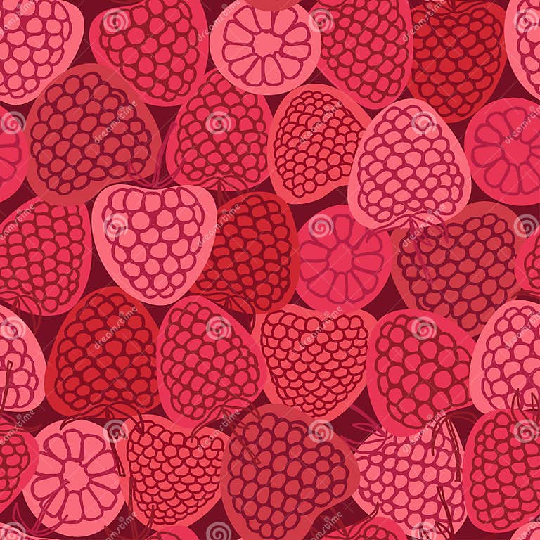 Seamless Raspberry Pattern, Vector Wallpaper Stock Vector ...