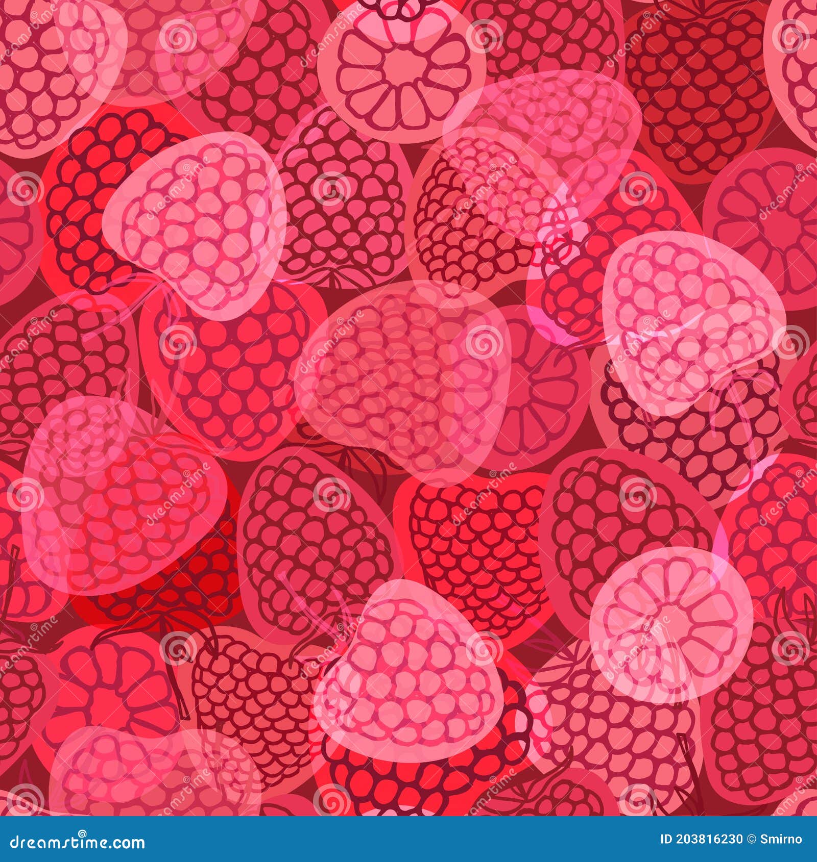 Seamless Raspberry Pattern, Vector Wallpaper Stock Vector ...
