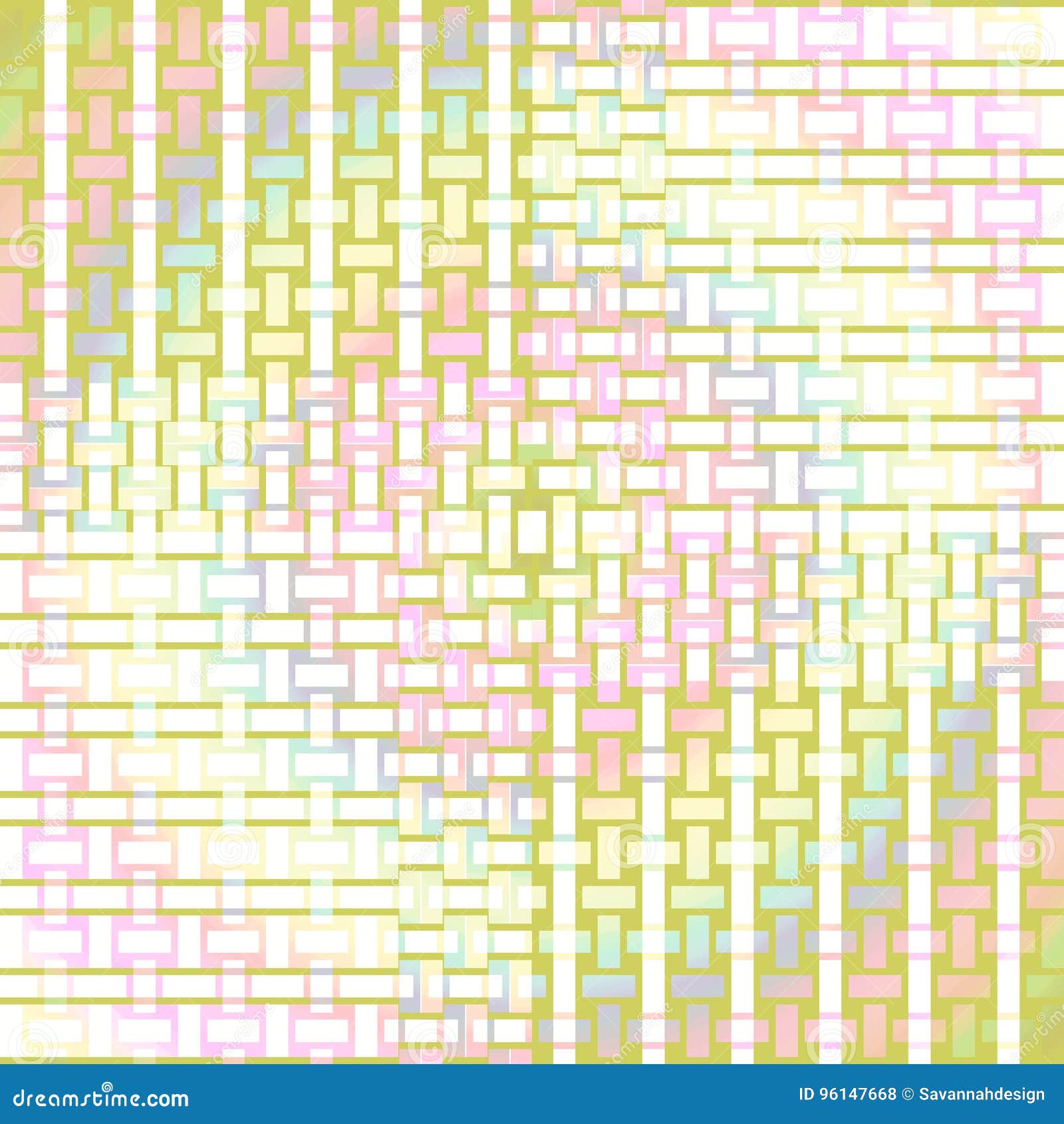 Seamless Rectangles Pattern Pastel Green Pink Yellow Stock Illustration ...