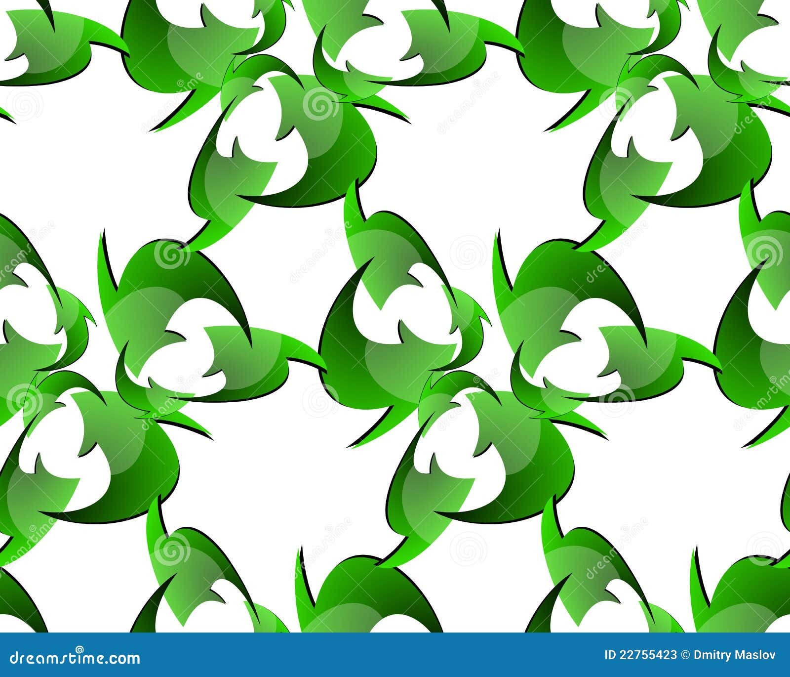 Seamless Recycle Sign Pattern Stock Vector - Illustration of green ...