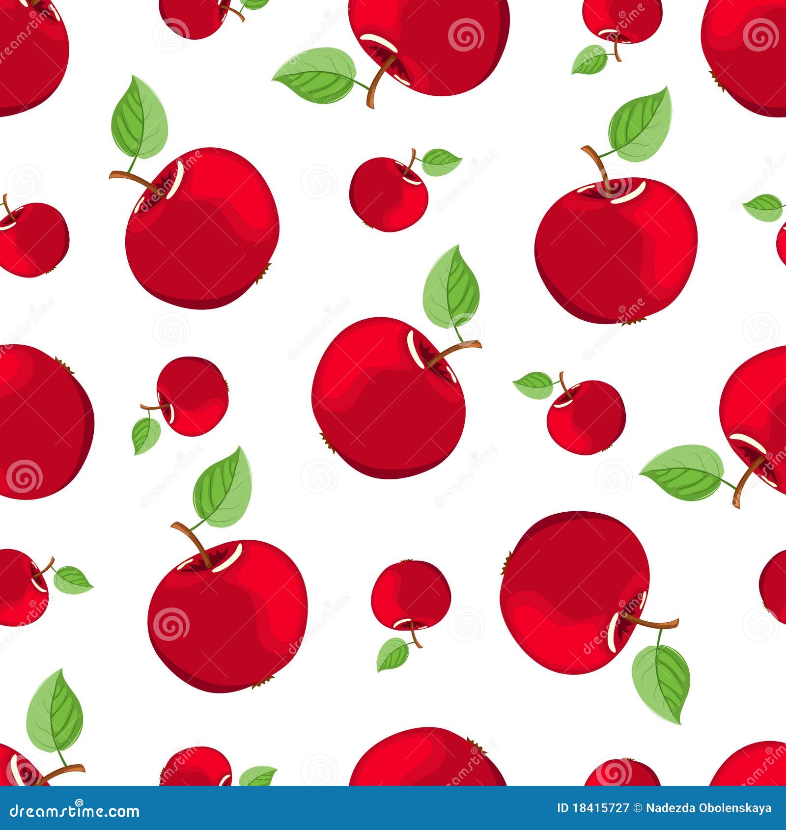 Seamless Red Apple Pattern Stock Vector Illustration Of Fruit 18415727