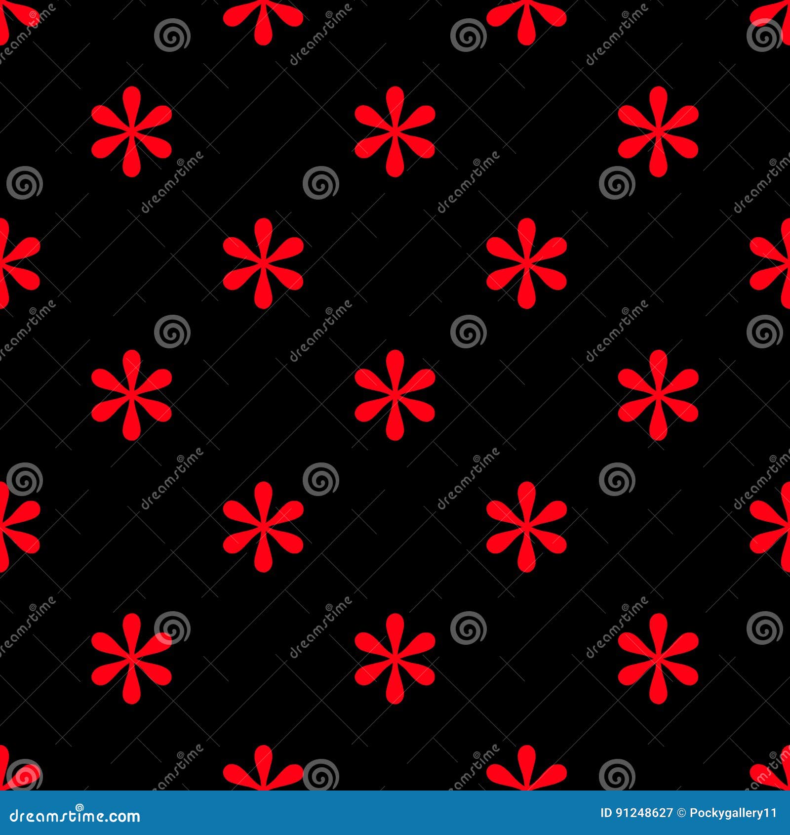 Seamless Red Asterisk on Black Stock Illustration - Illustration of ...