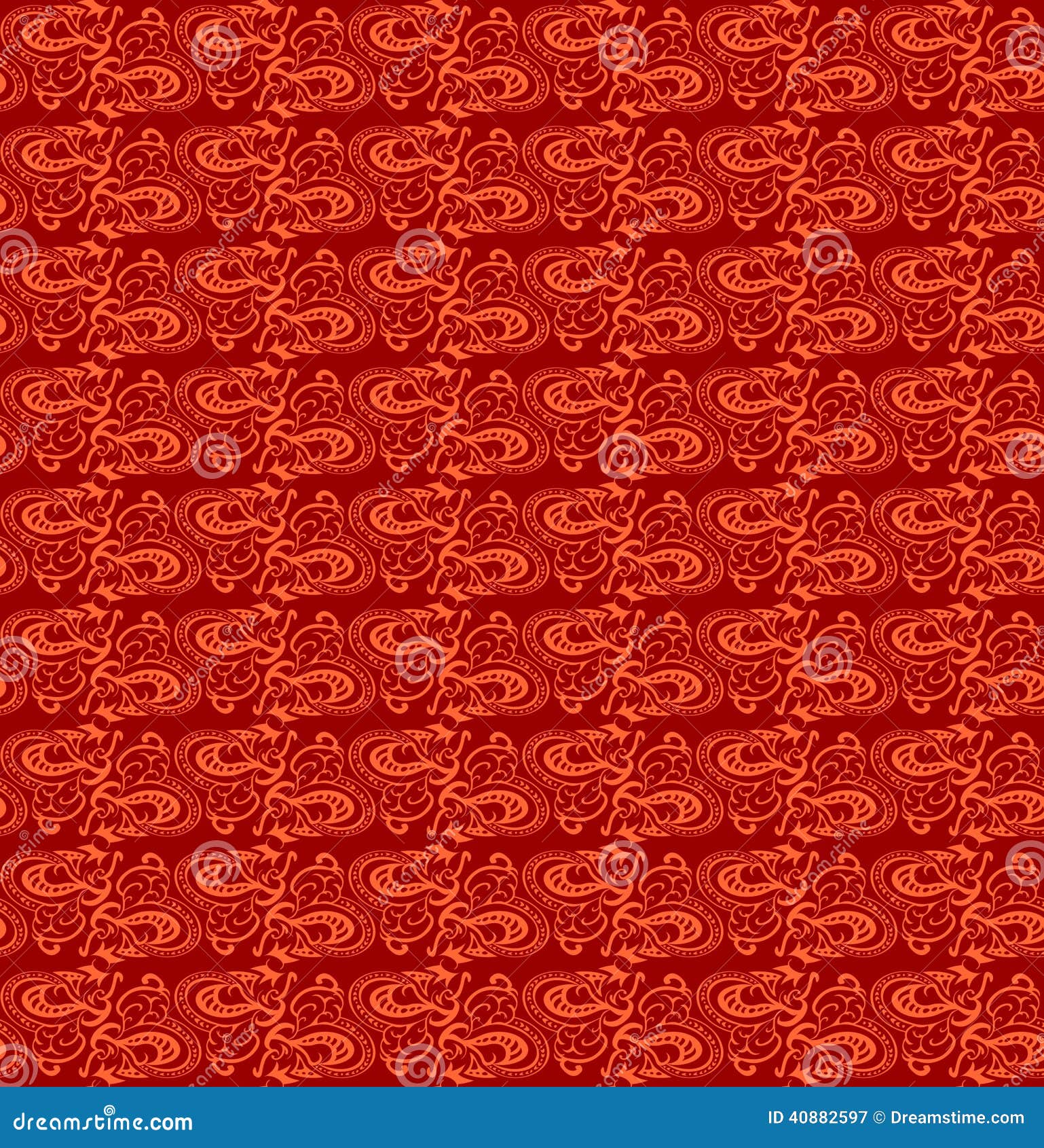 Seamless Red Batik Style Texture Stock Vector - Illustration of ...