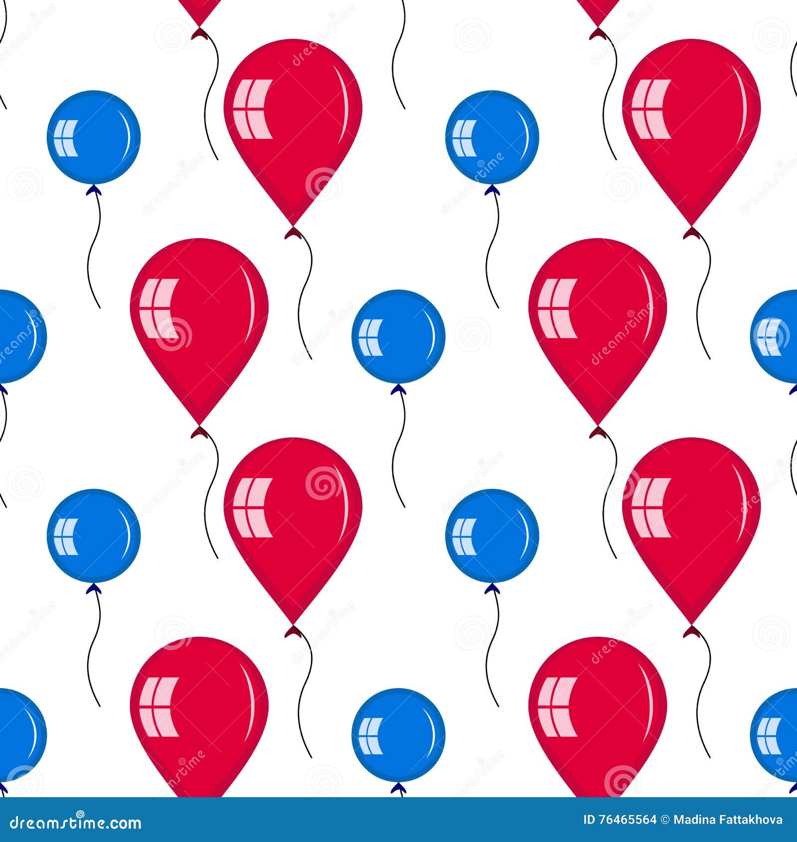 Seamless of Red and Blue Balloons Stock Vector - Illustration of ...