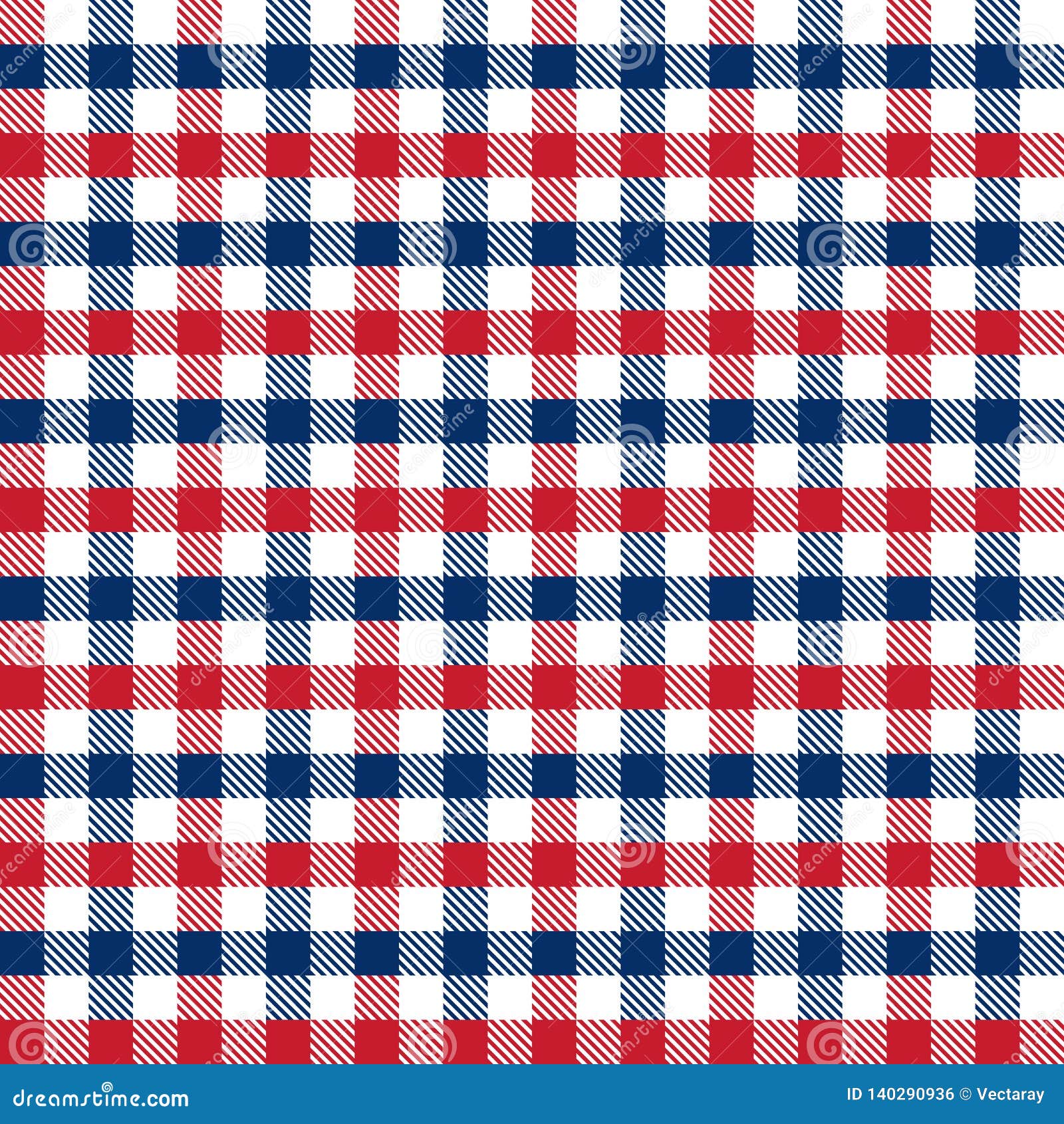 Seamless Red and Blue 4th of July Independence Day Gingham Check ...