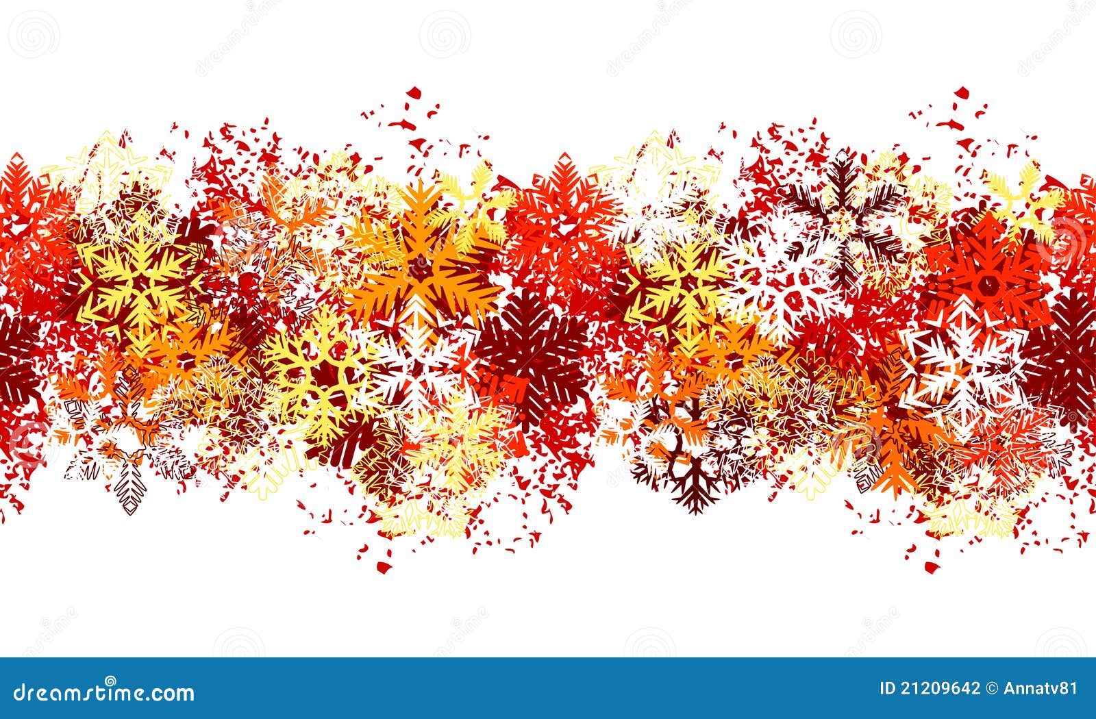 Seamless Red Border with Different Snowflakes Stock Vector ...