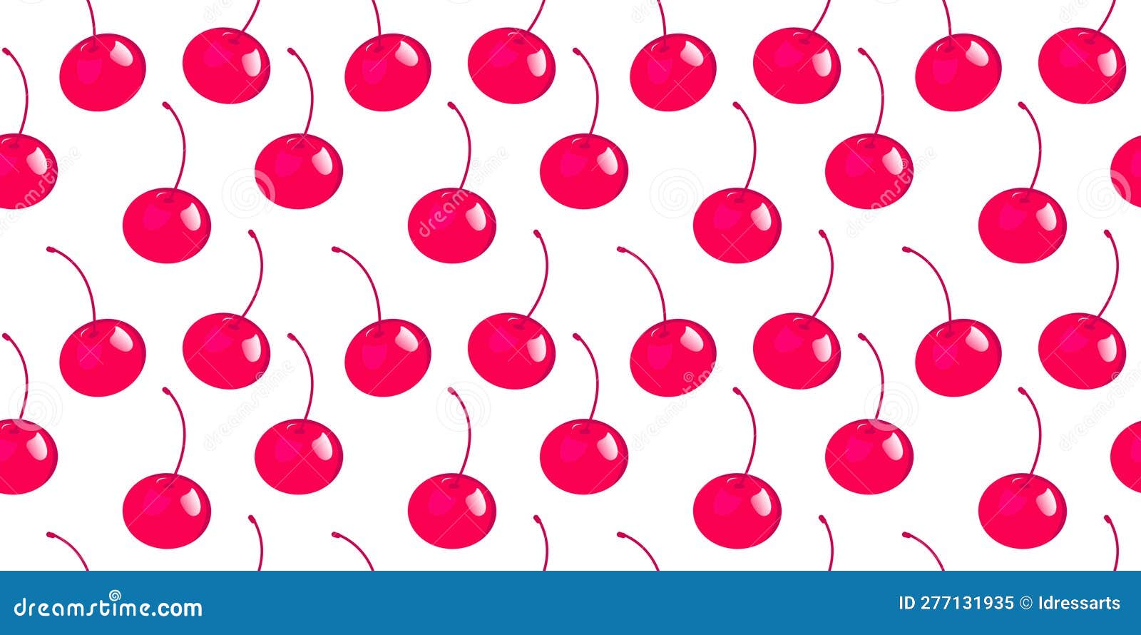 Seamless Red Cherry Pattern Design, Flat Cherry Pattern Stock Vector ...
