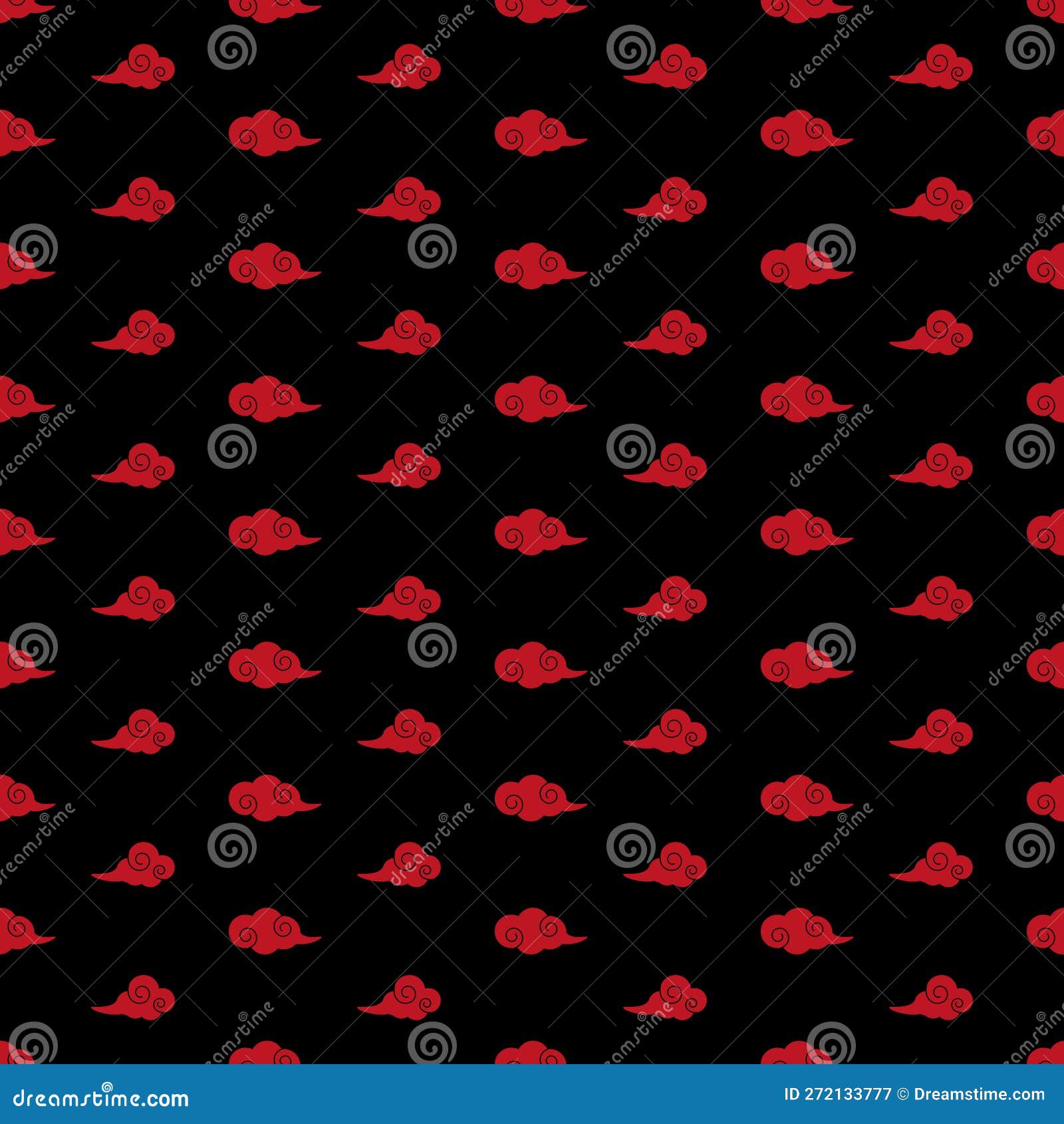 Seamless Red Cloud Pattern for Background Stock Vector - Illustration ...