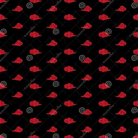 Seamless Red Cloud Pattern for Background Stock Vector - Illustration ...