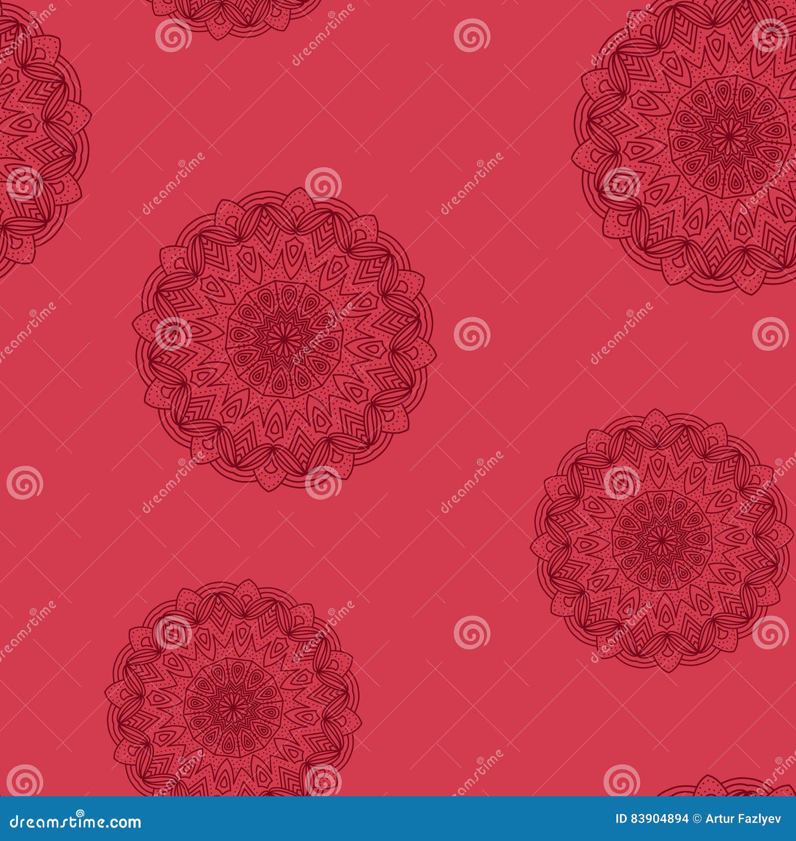 Seamless Red Floral Pattern Stock Vector - Illustration of hipster ...