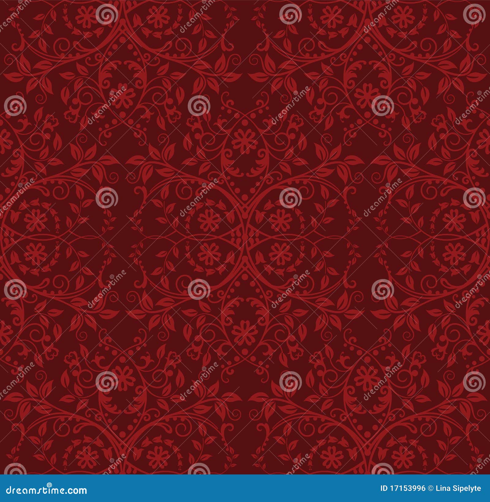 Seamless Red Floral Wallpaper Stock Vector - Illustration of backdrop ...