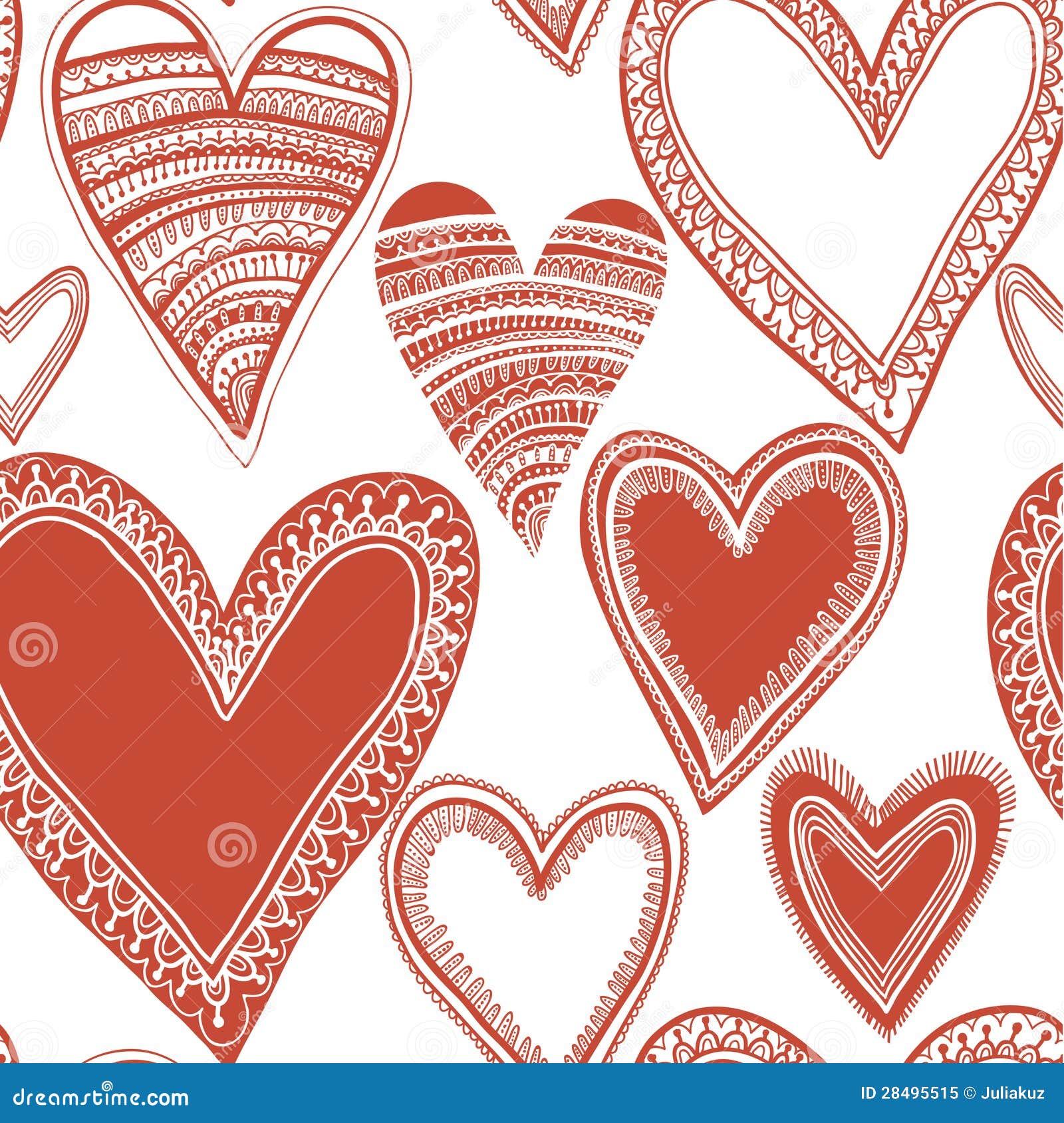 Seamless red heart pattern stock vector. Illustration of wedding - 28495515