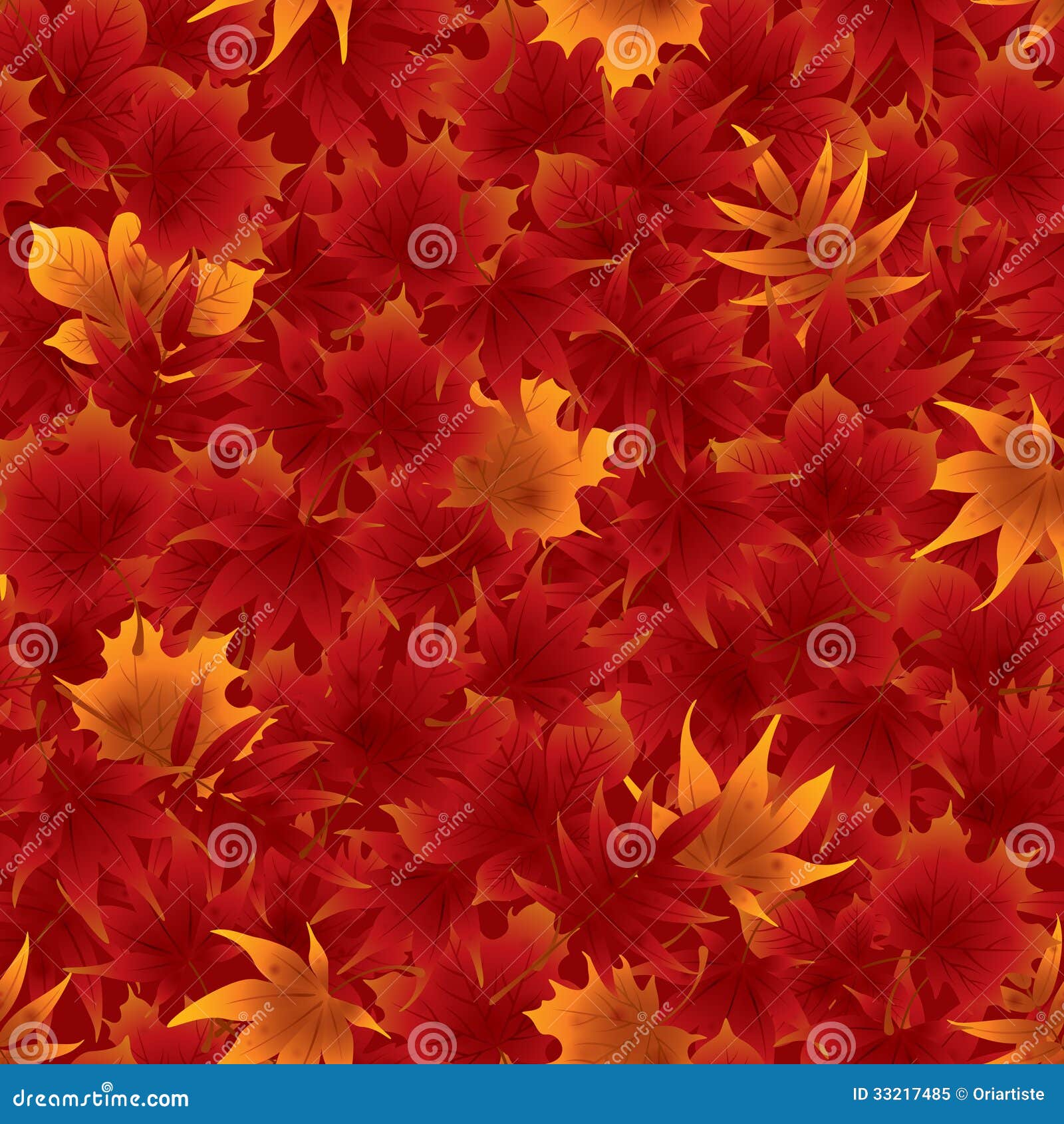 Seamless Red Maple Leaves Pattern Stock Vector - Illustration of nature ...