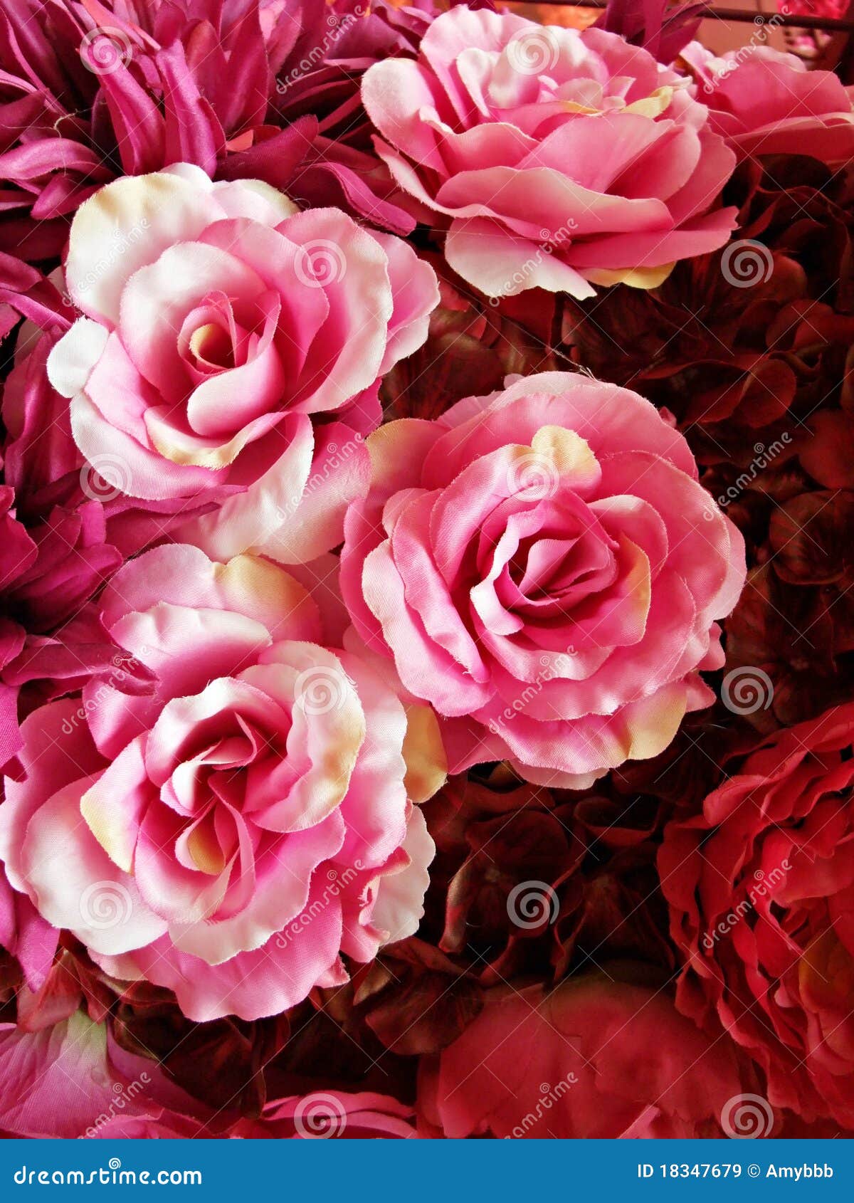 Seamless Red and Pink Fabric Roses Stock Image - Image of style, love ...