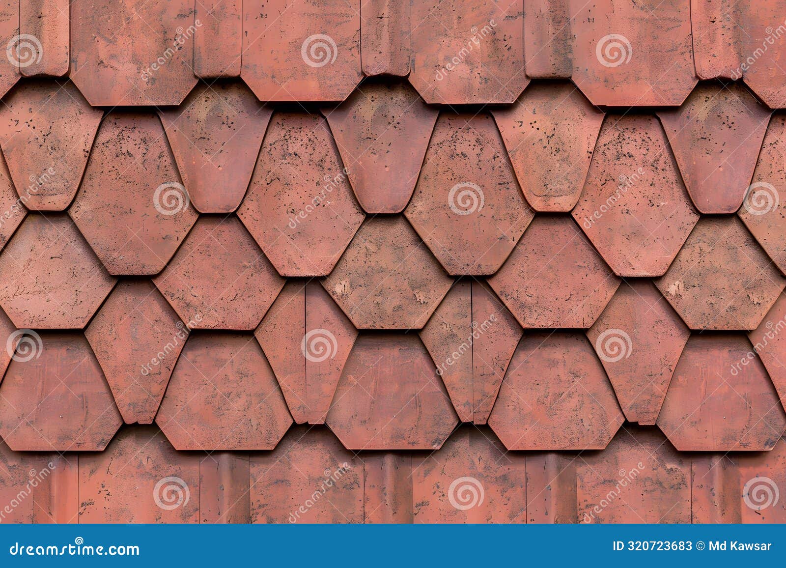 Seamless Red Roof Tile Texture Background Stock Illustration ...