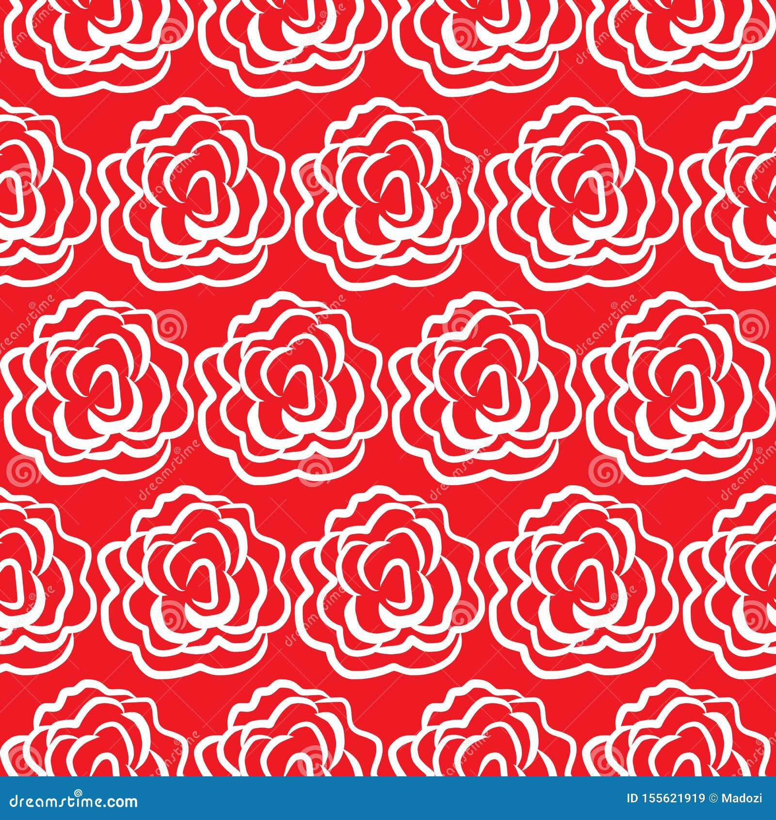 Seamless Red Rose Pattern Background Stock Vector - Illustration of ...
