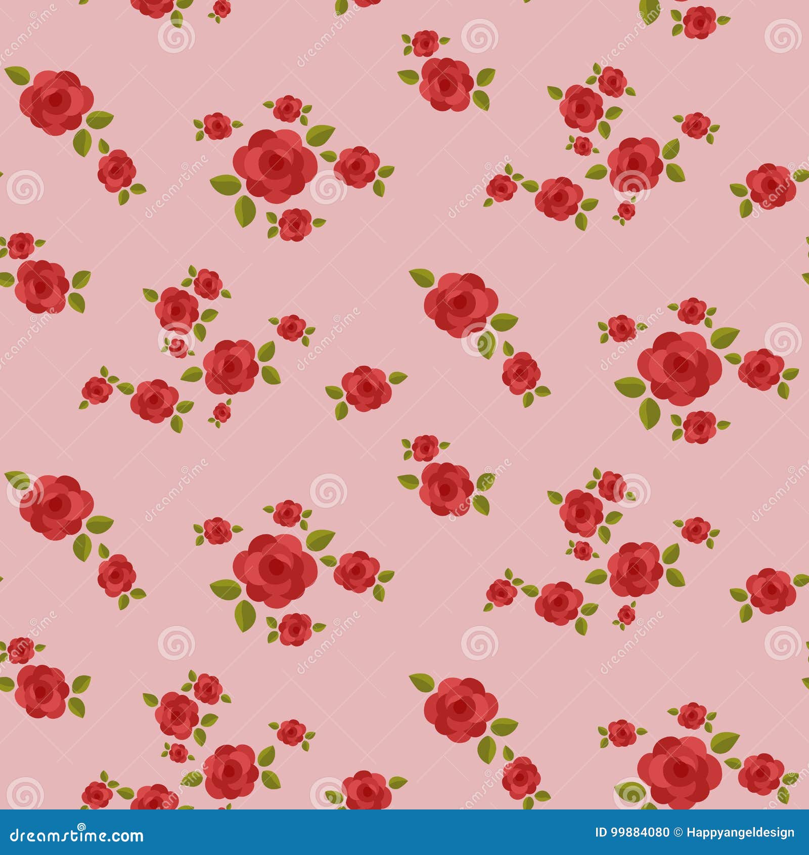 Seamless red roses pattern stock vector. Illustration of paper - 99884080