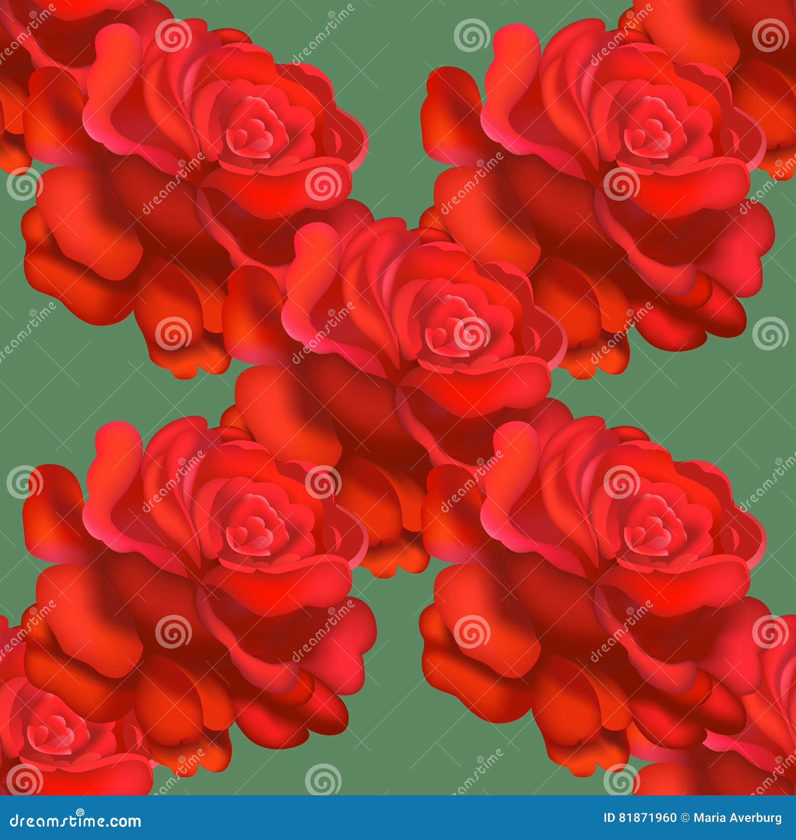 Seamless Red Roses Pattern. Vector Illustration Stock Vector ...