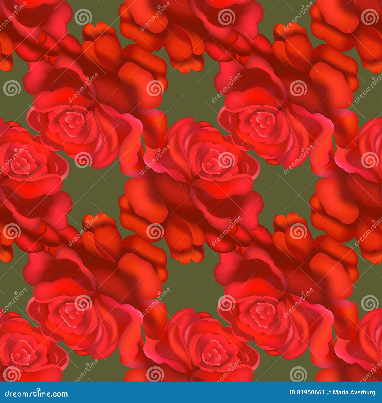 Seamless Red Roses Pattern. Vector Illustration Stock Vector ...