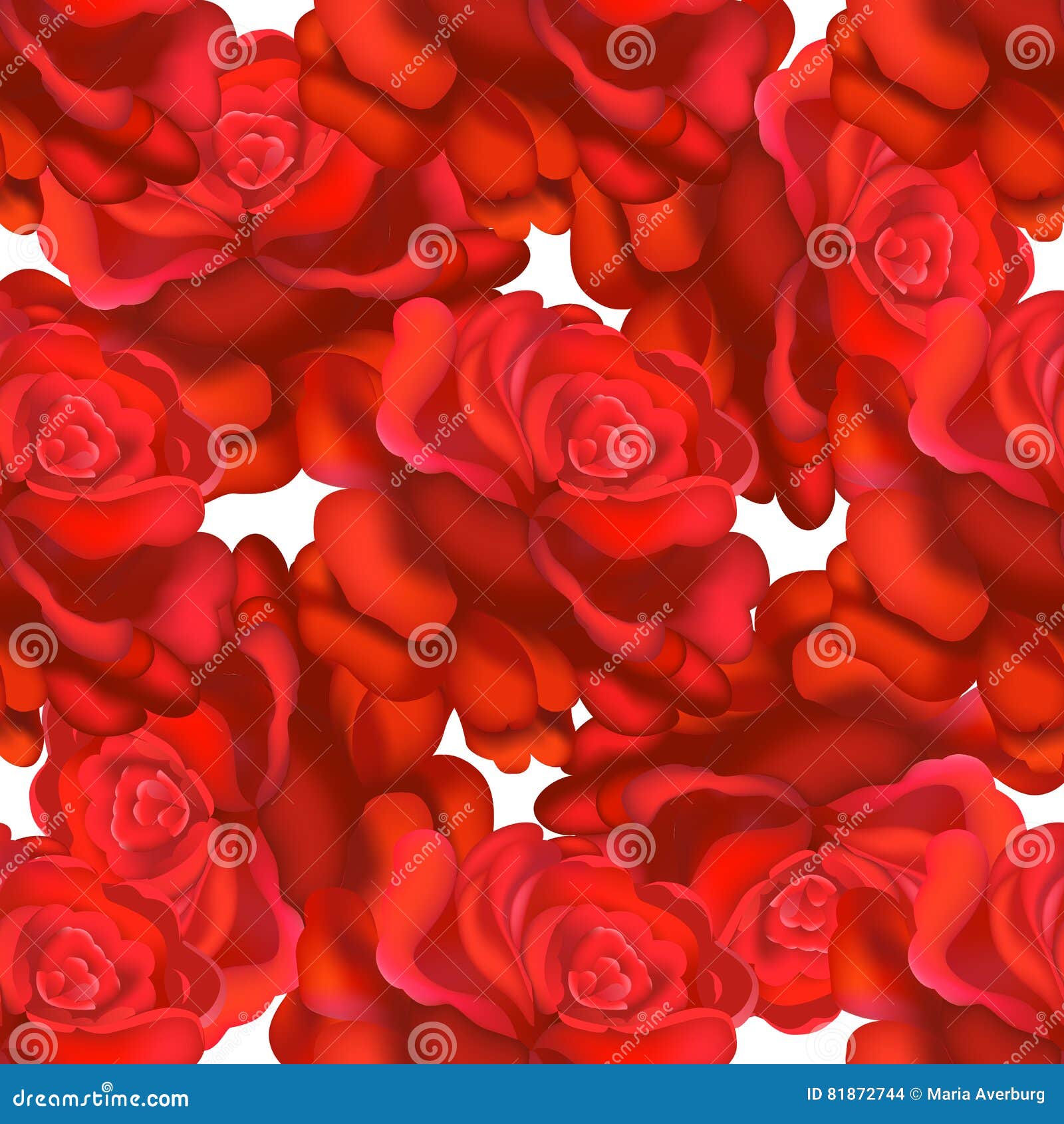 Seamless Red Roses Pattern. Vector Illustration Stock Vector ...