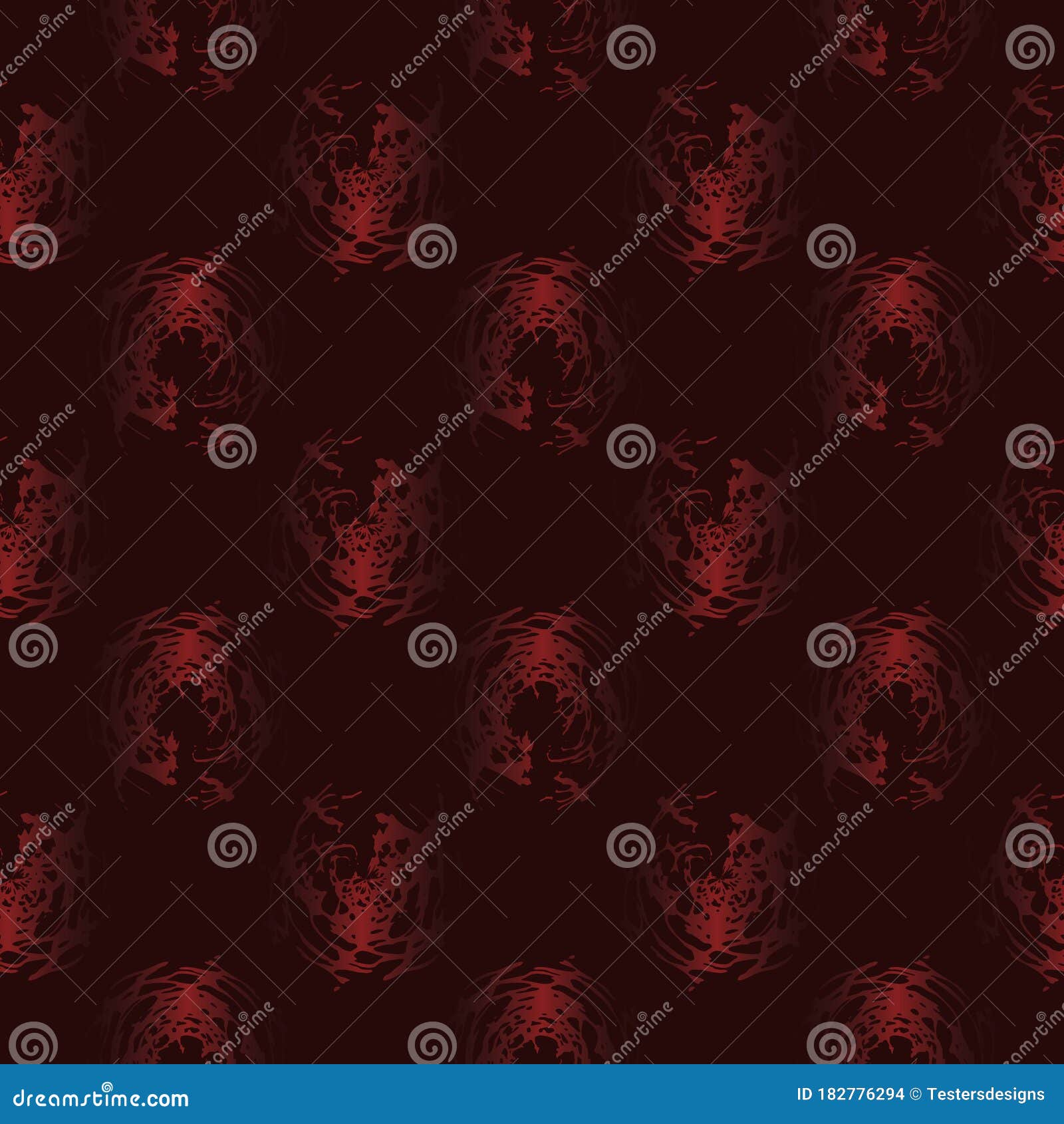 Seamless Red Round, Abstract, Unusual, Pattern in Vector Illustration ...