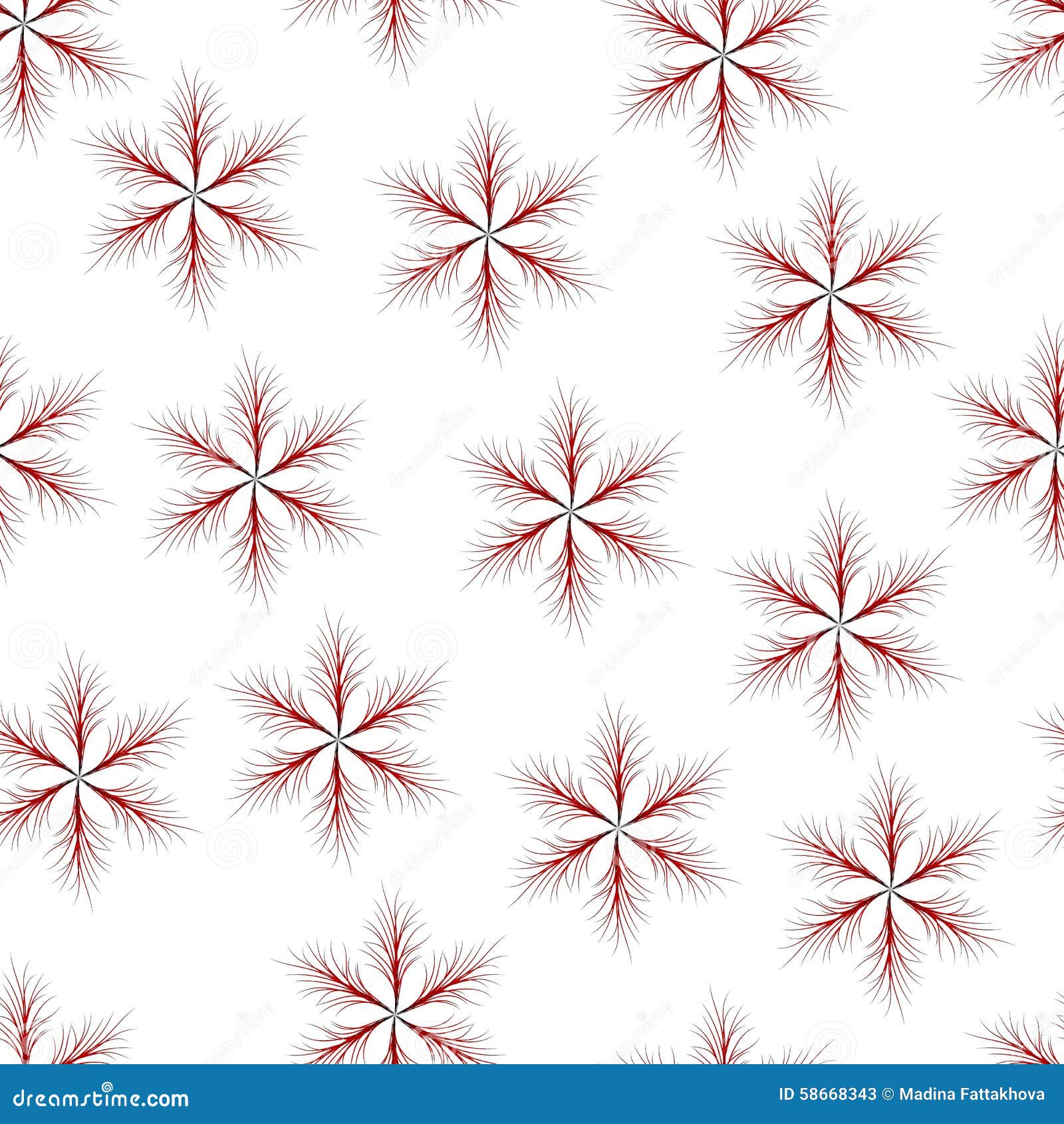 Seamless of Red Six-pointed Star with Thin Twigs Stock Vector ...