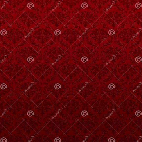 Seamless Red Wallpaper Pattern Stock Vector - Illustration of flora ...