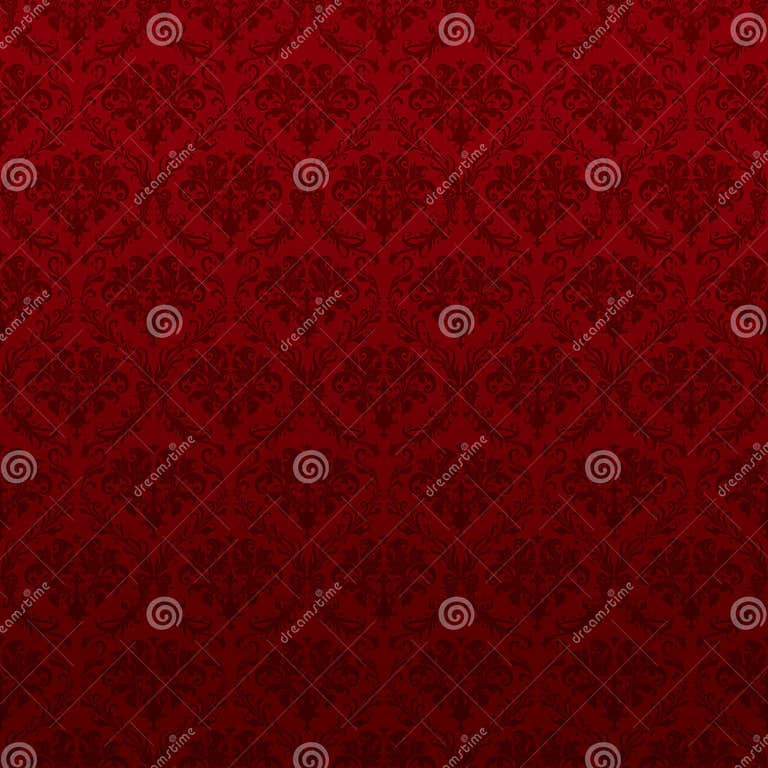 Seamless Red Wallpaper Pattern Stock Vector - Illustration of flora ...