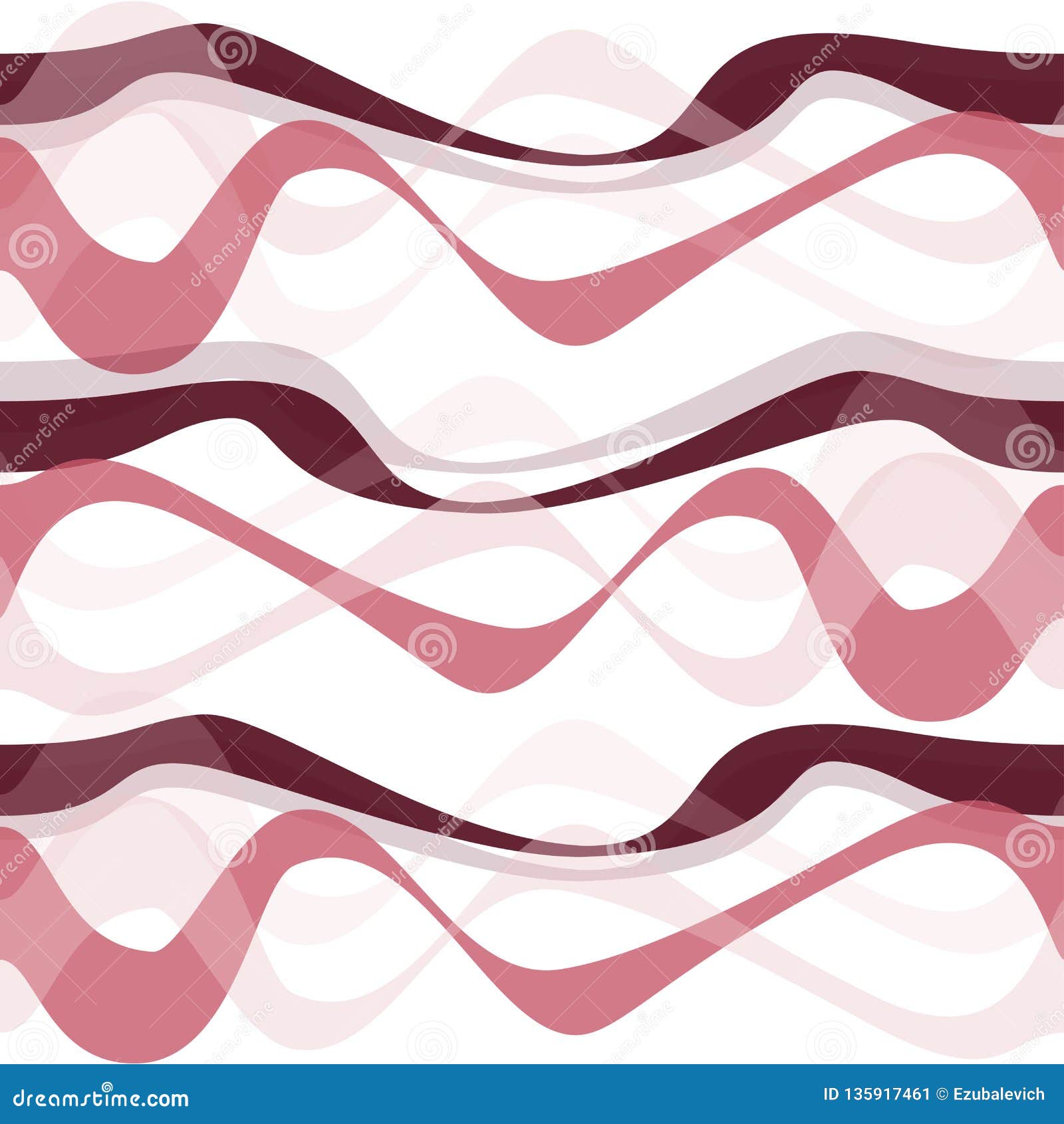 Seamless Red Waves on White Background Stock Illustration ...