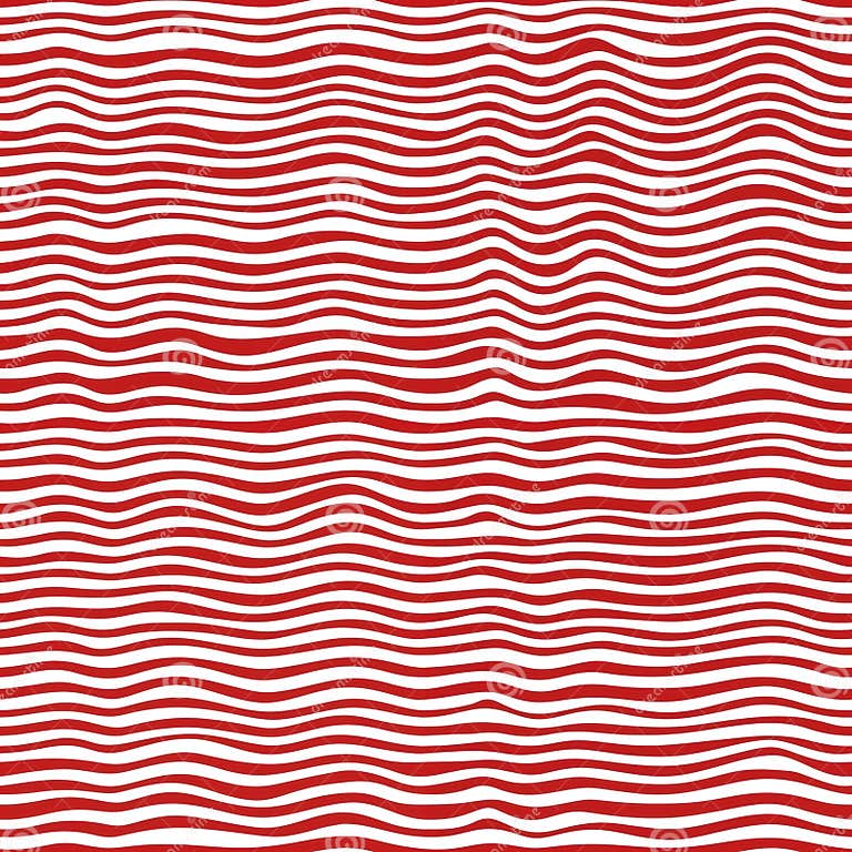 Seamless Red Wavy Lines Forming a Horizontal Repeating Pattern on a ...