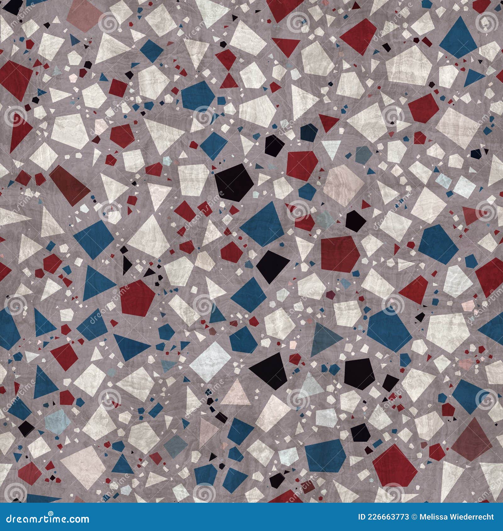 Seamless Red White and Blue Pattern of Packed Polygons with Overlay ...