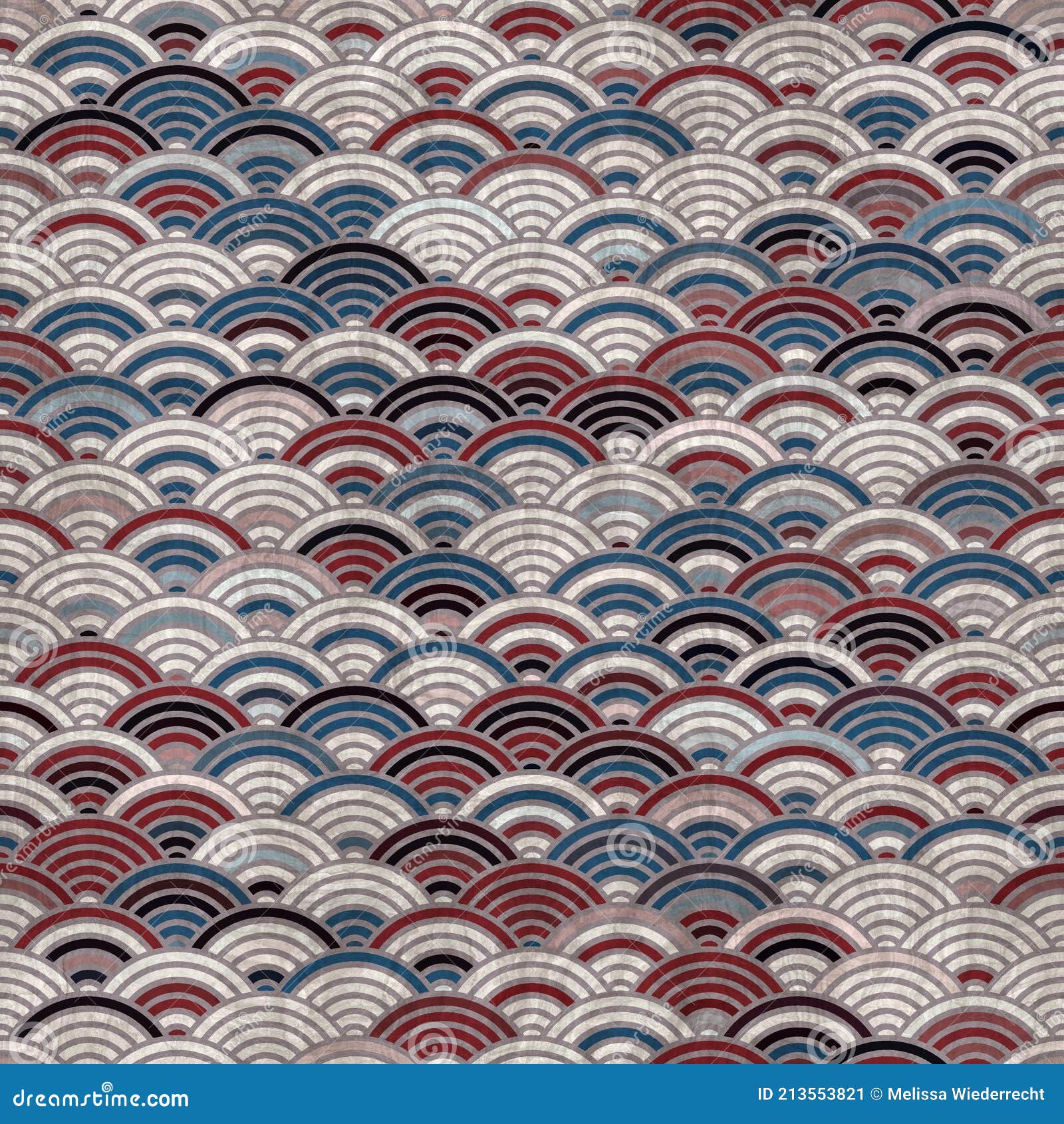 Seamless Red White and Blue Textured Retro Pattern Stock Illustration ...