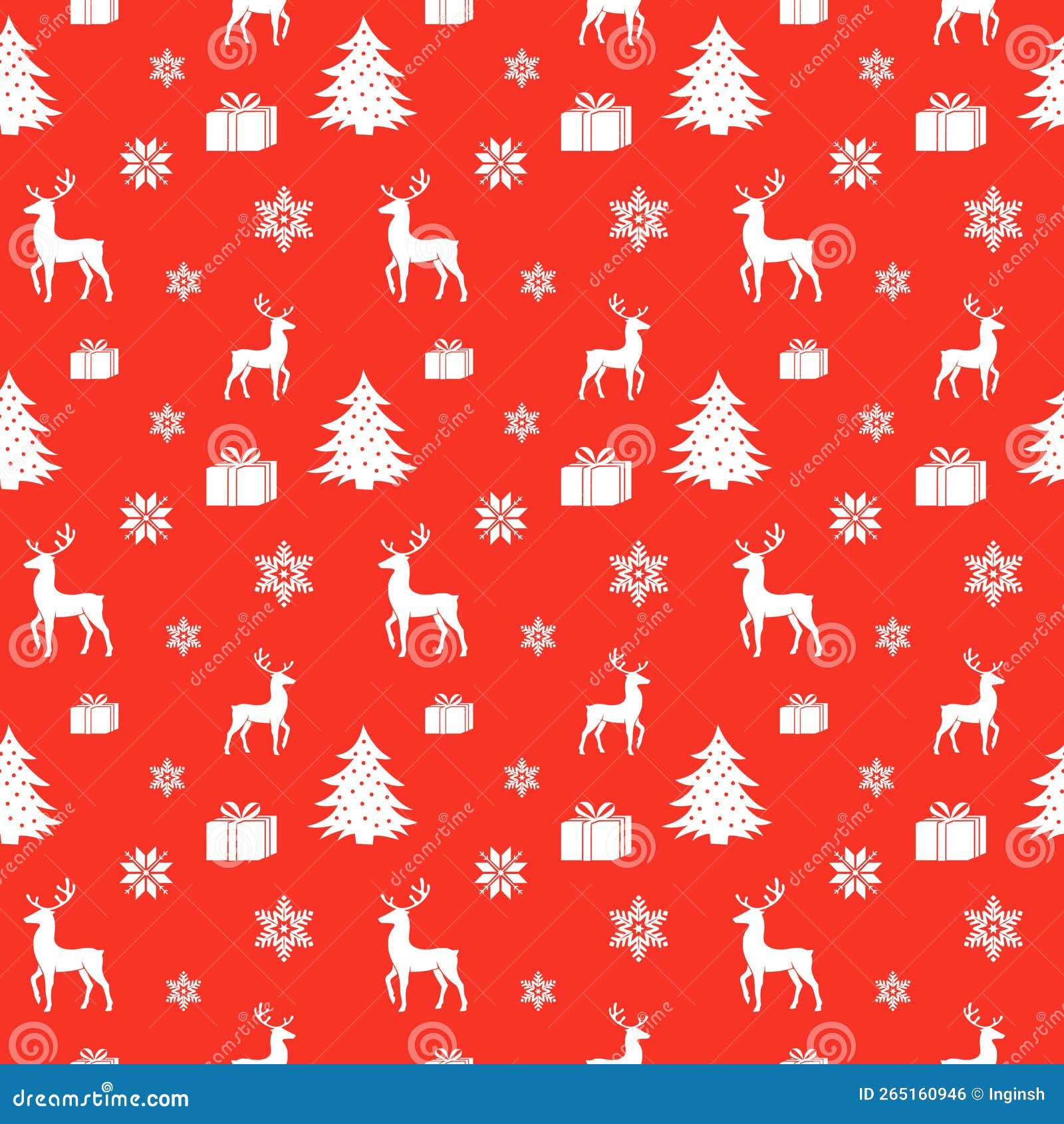 Seamless Red and White Christmas Pattern Stock Illustration ...