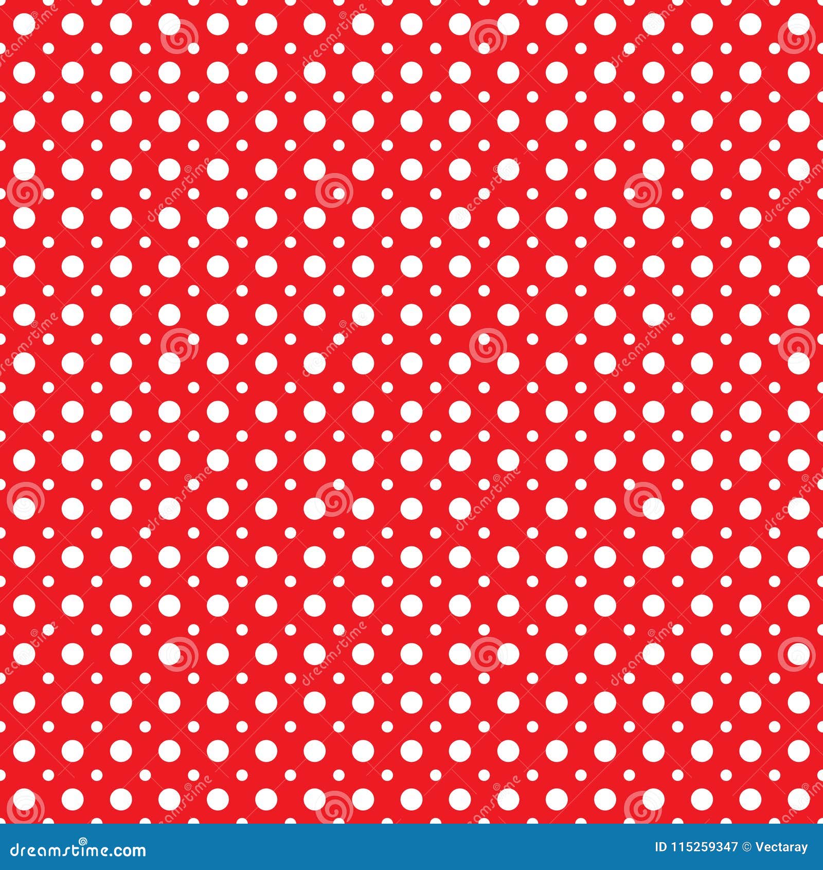 Seamless Red and White Dot Pattern Background. Stock Illustration ...