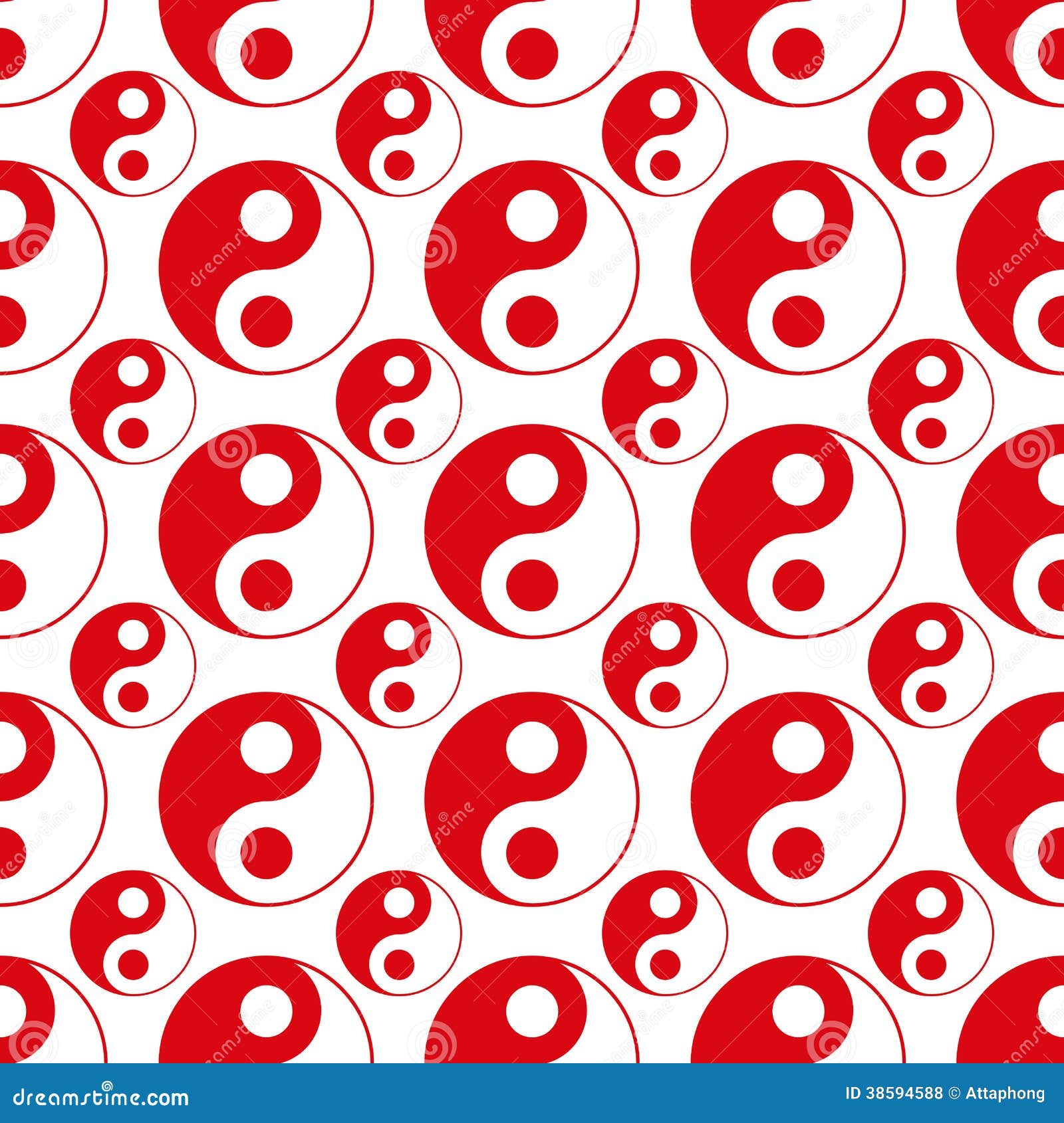Seamless of Red Yin Yang Vector Stock Vector - Illustration of yang ...